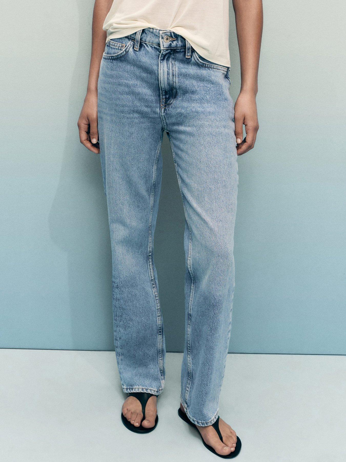 Mango Matilda Medium-Rise Straight Fit Jeans - Blue | Very