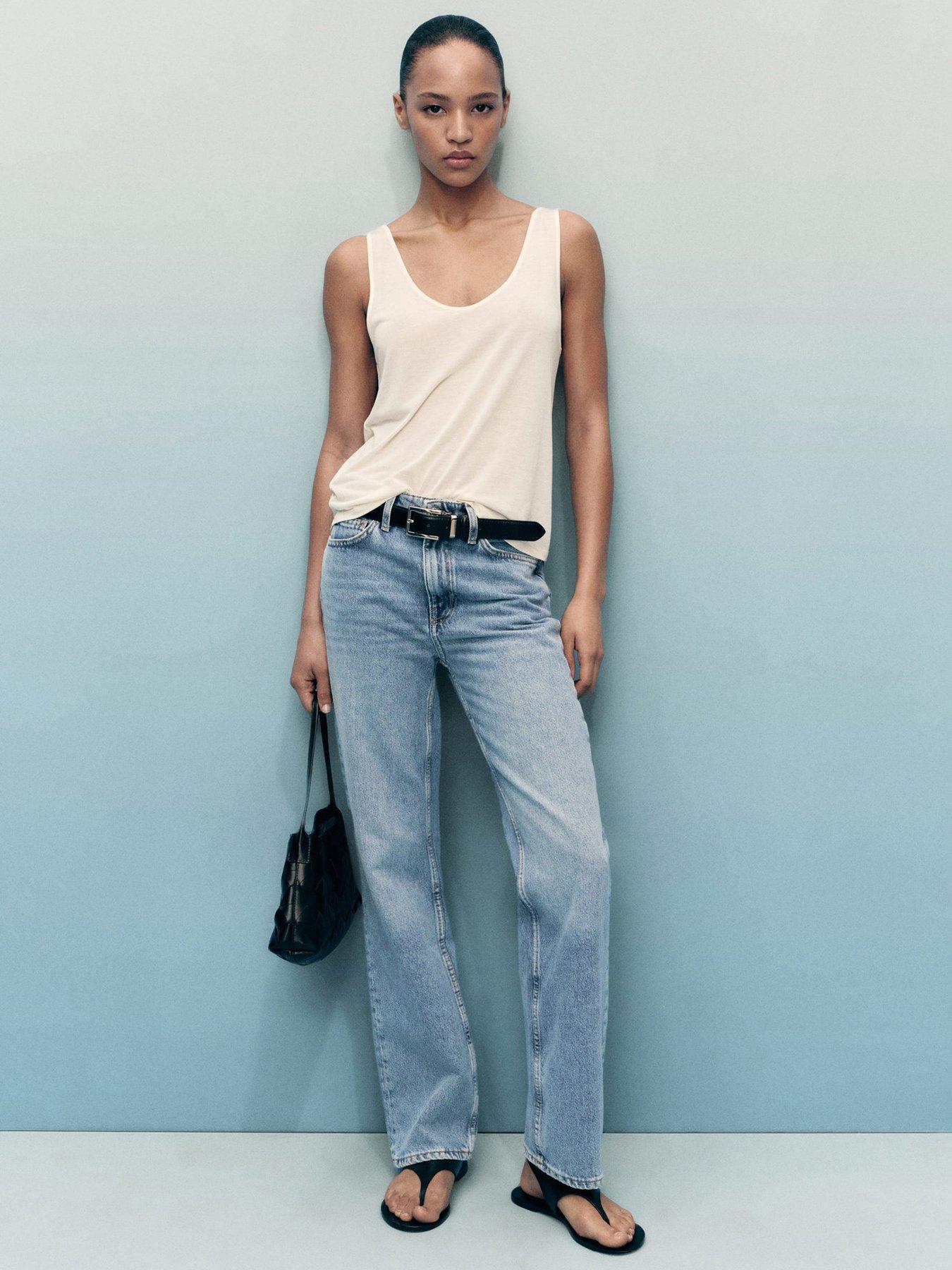 Mango Matilda Medium-Rise Straight Fit Jeans - Blue | Very