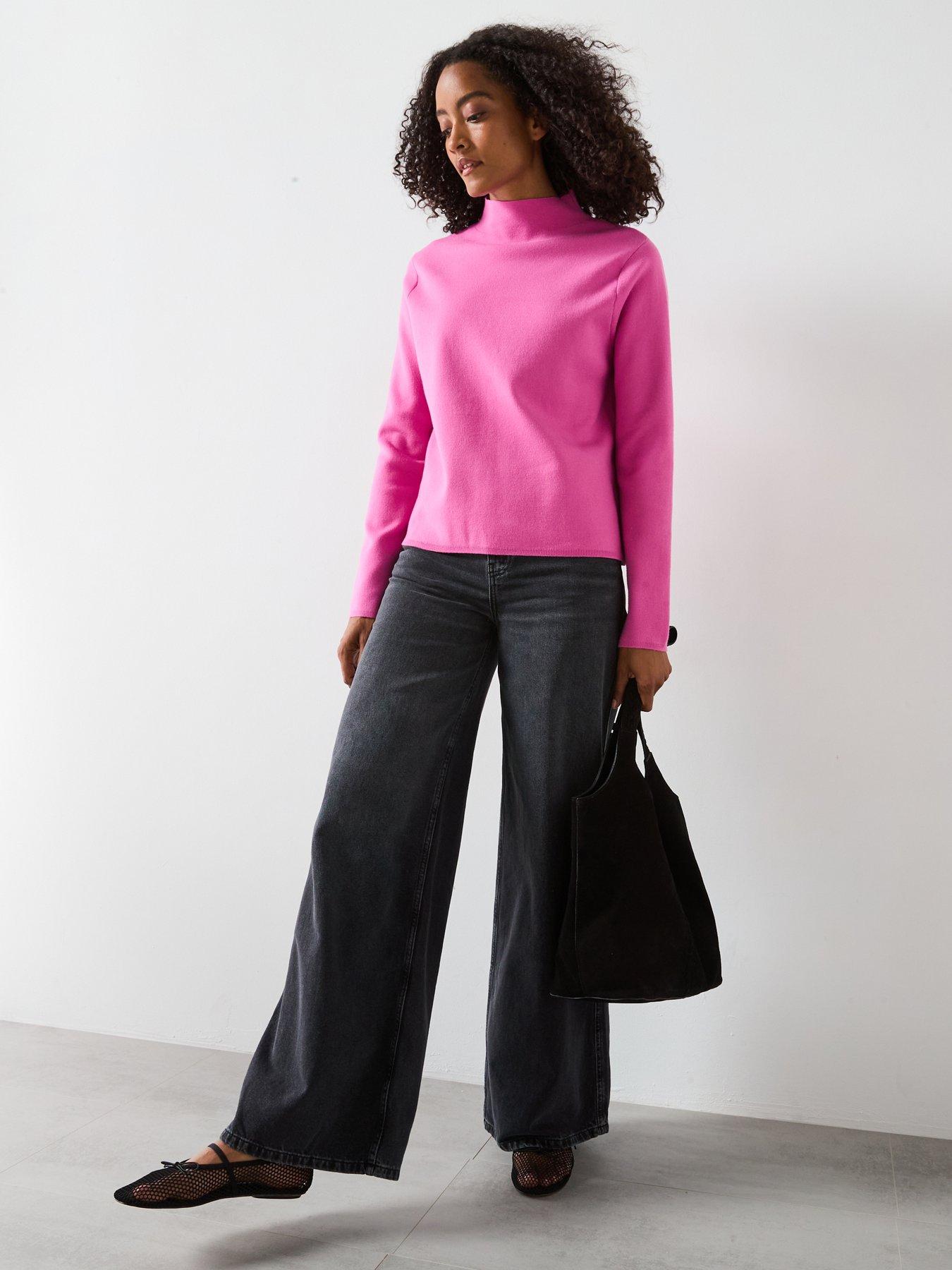 Mango High Neck Sweater - Pink | Very