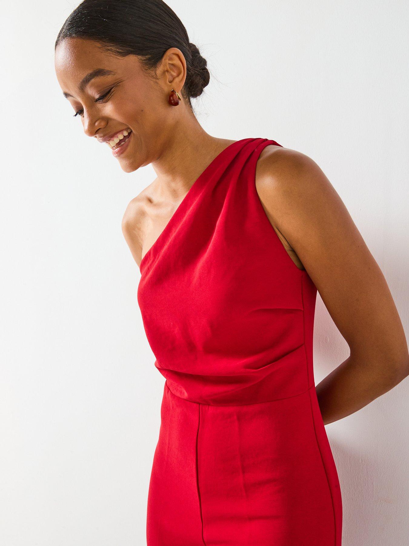 Mango One Shoulder Jumpsuit - Red | Very