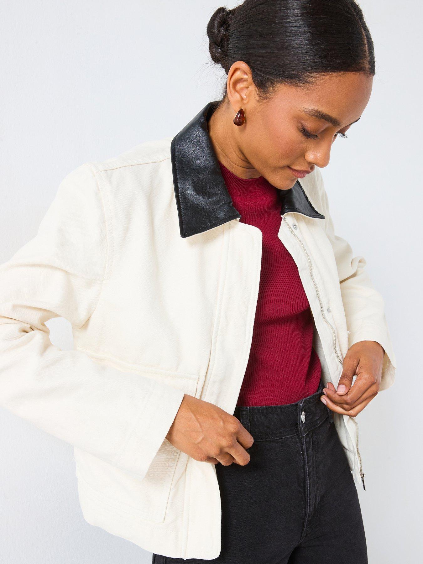 Mango Utility Barn Jacket - Cream | Very