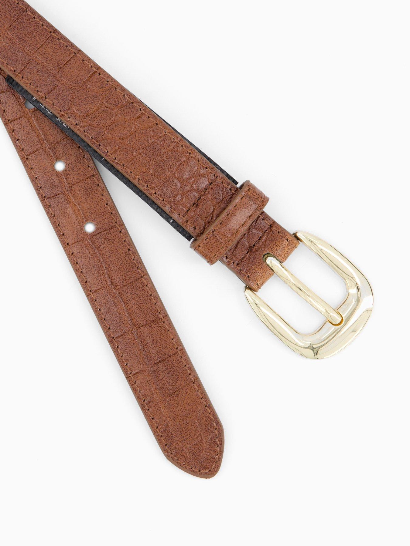 Mango Croc Leather Effect Belt - Brown | Very