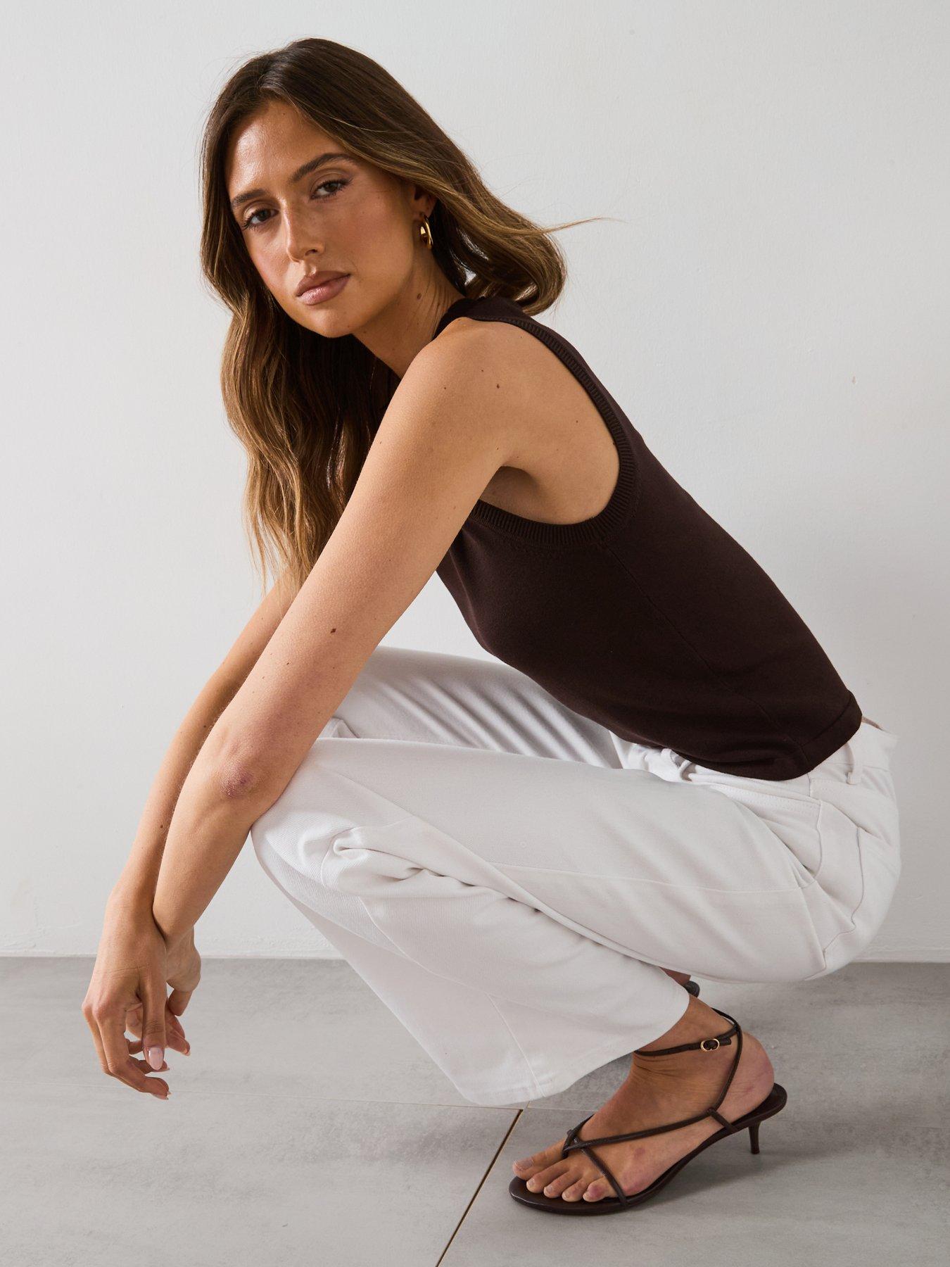 Mango Fine Knit Top - Brown | Very