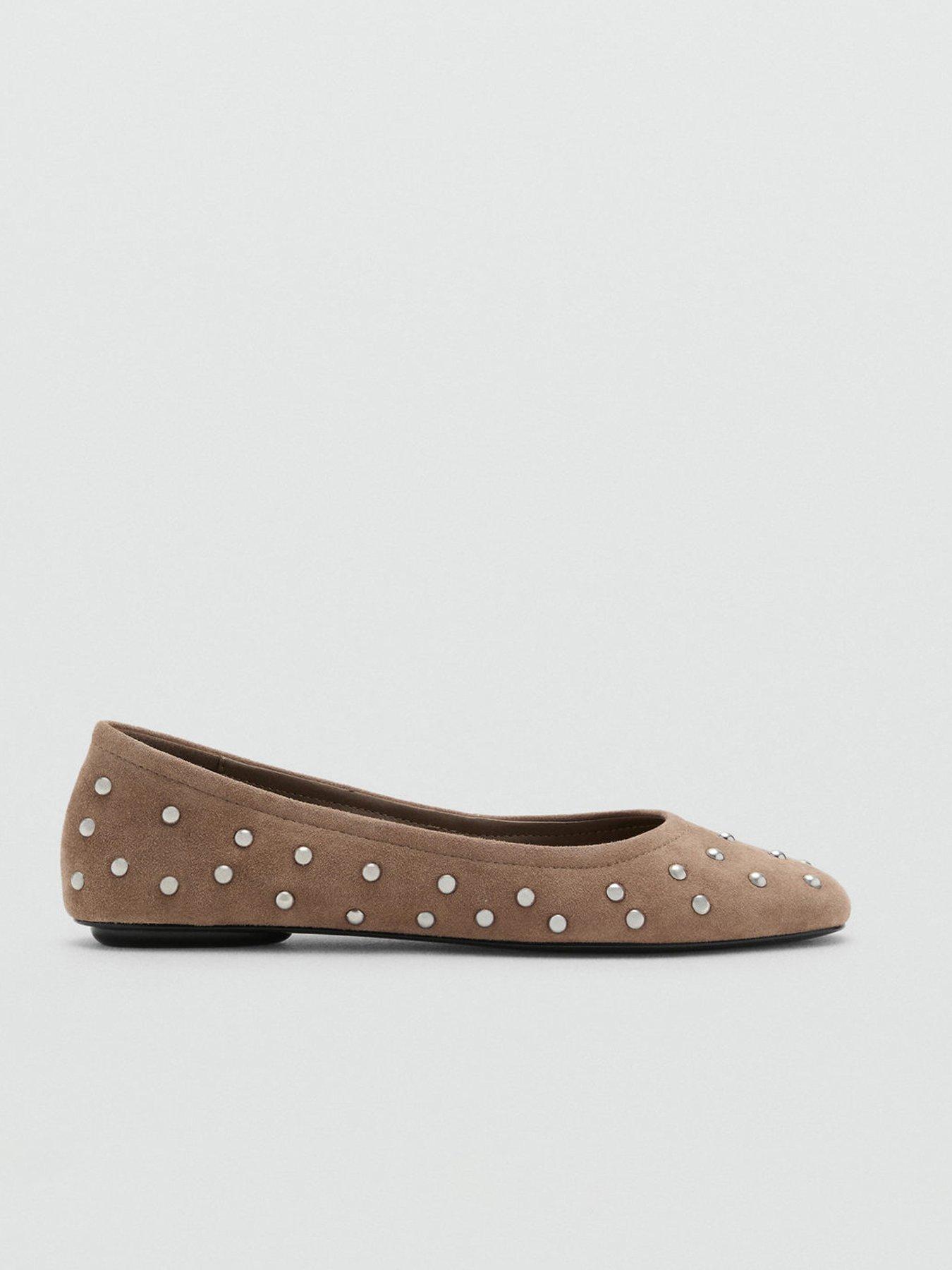 Mango Studded Leather Ballet Flats | Very