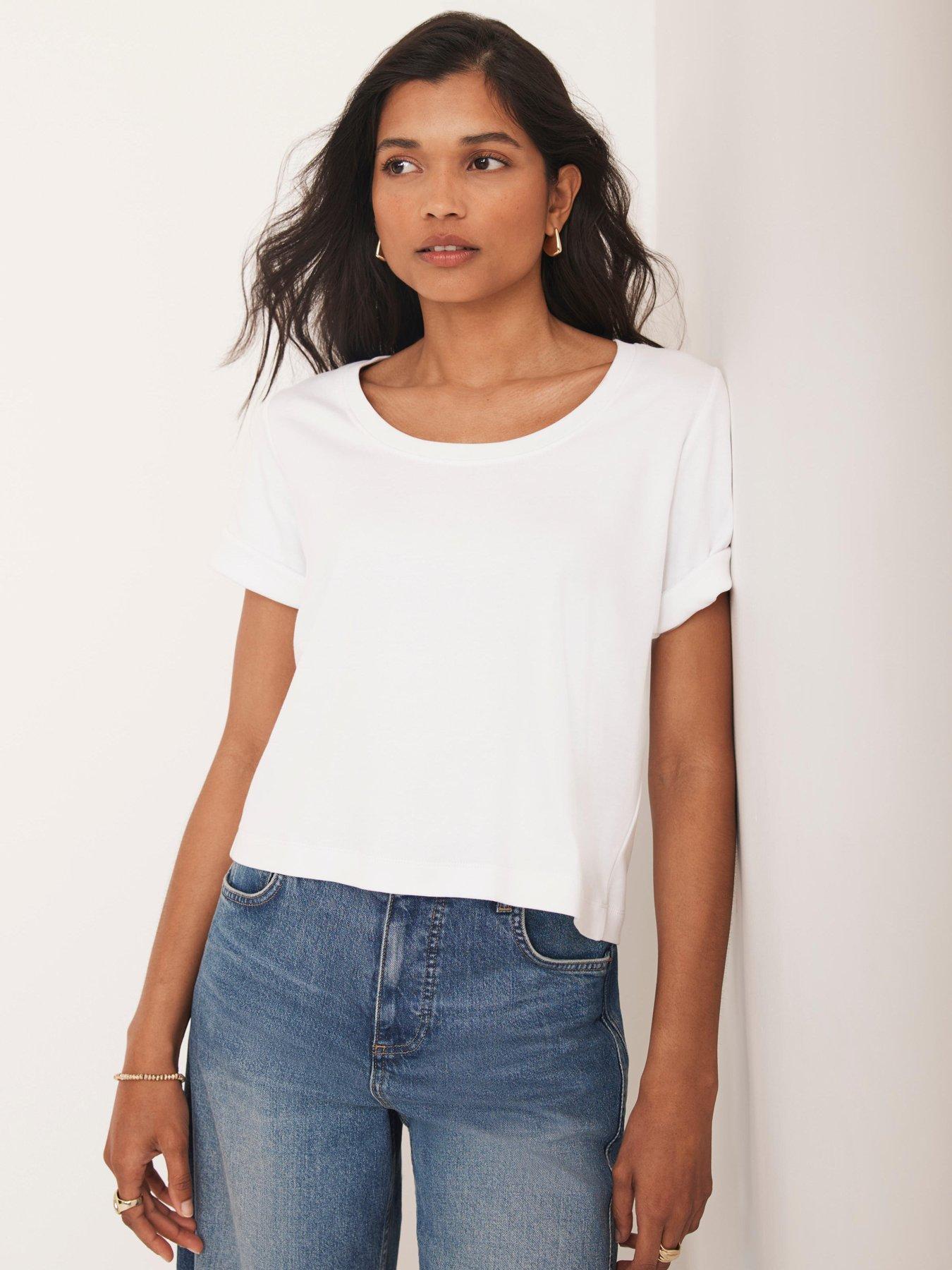 Mint Velvet Ivory Scoop Neck Ultimate Top - White | Very