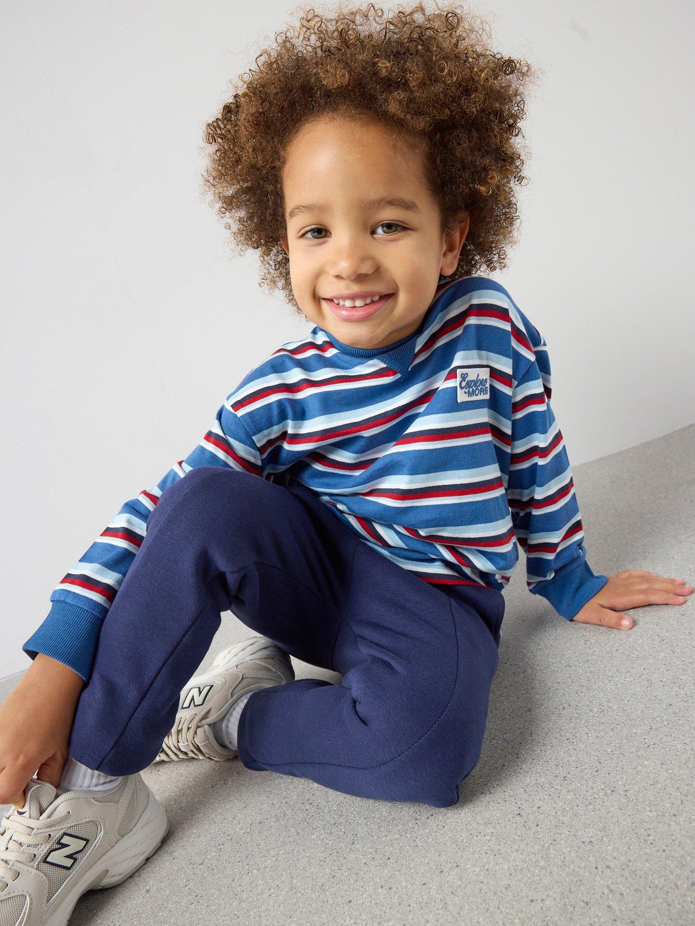 The Very Collection Boys Drop Shoulder Long Sleeve Stripe T-shirt ...