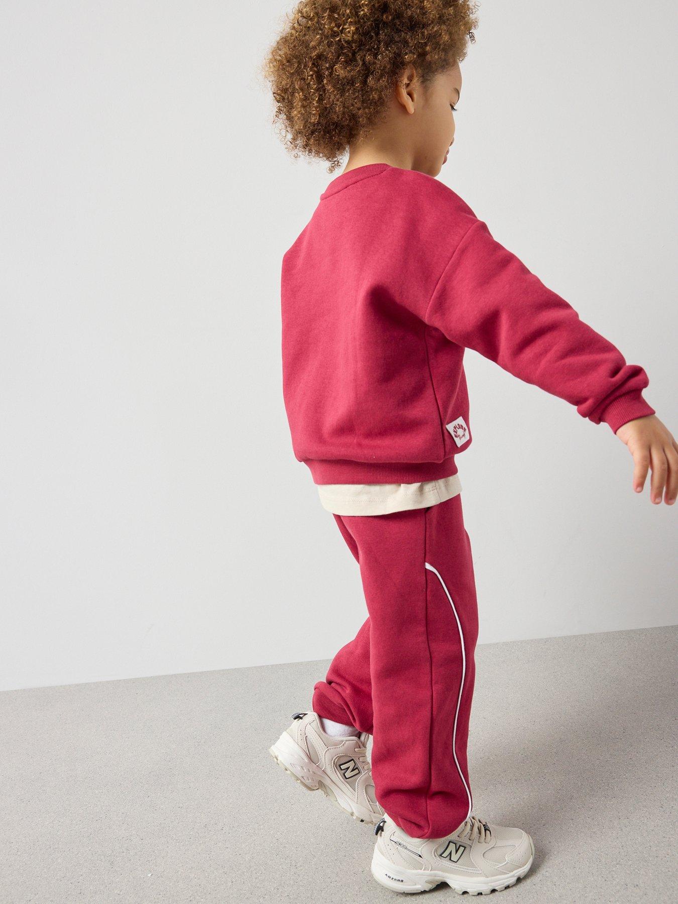 The Very Collection Boys Drop Shoulder Sweat And Joggers Set - Red | Very
