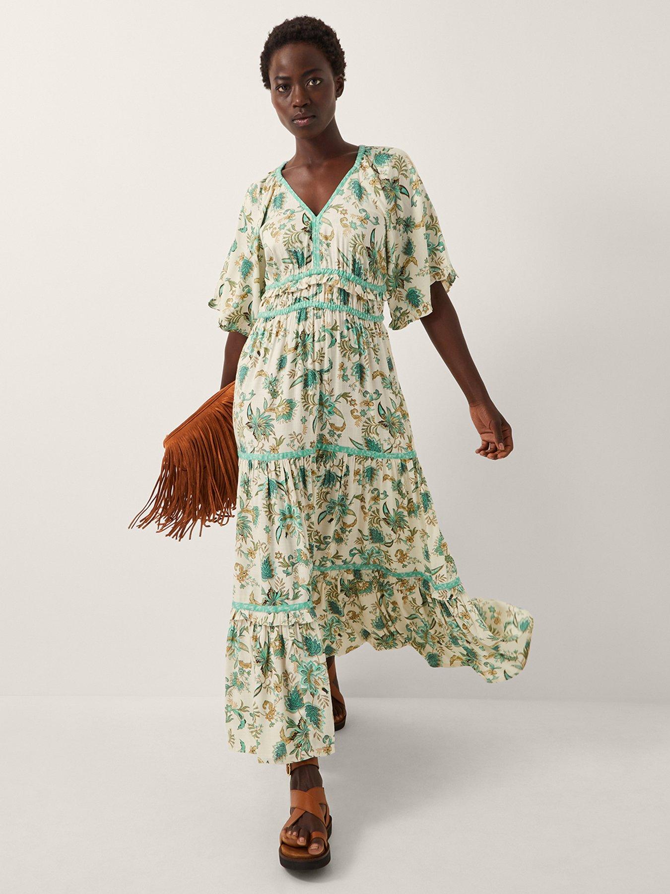 Monsoon Saoirse Print Dress - Cream | Very