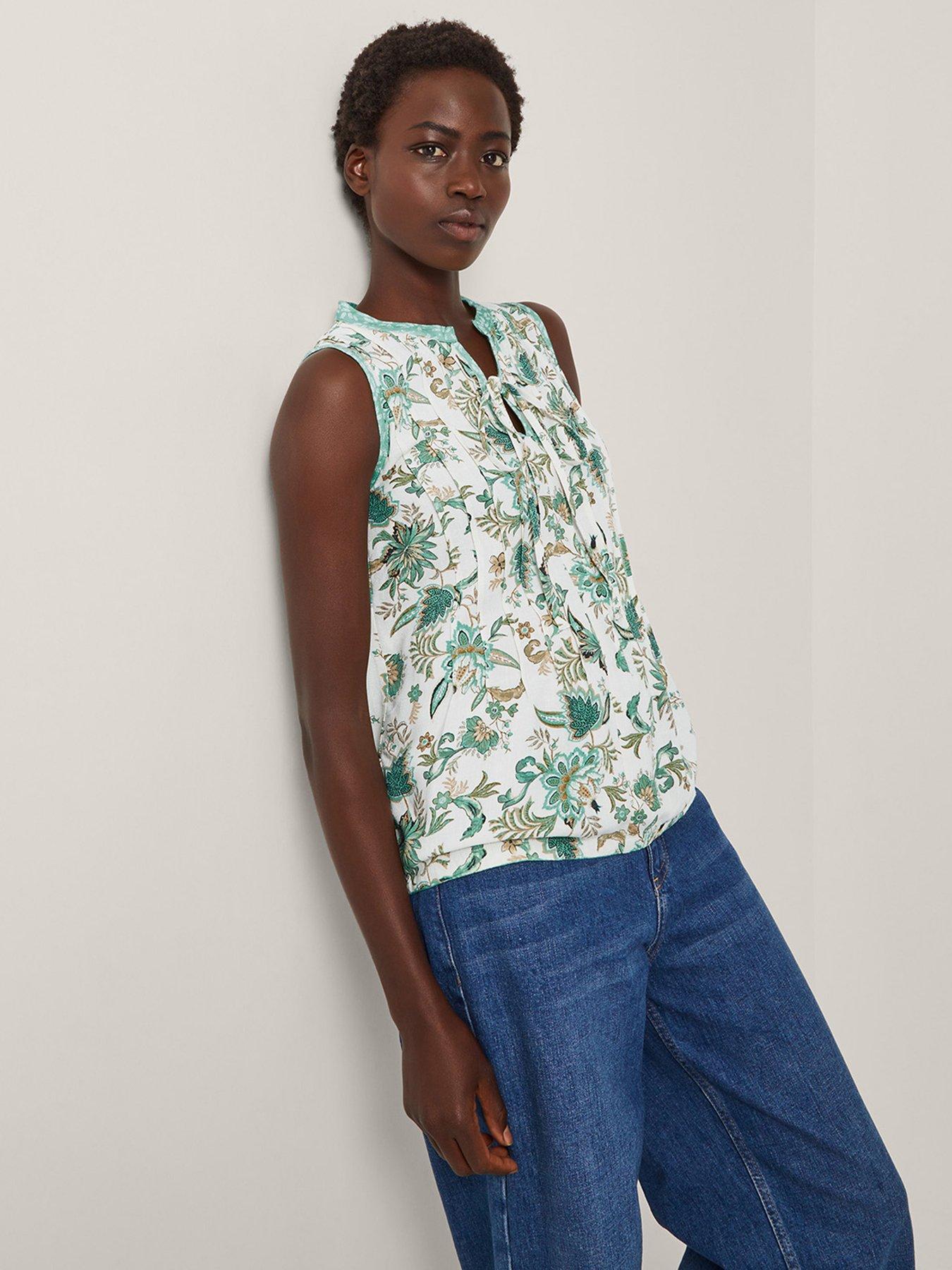 Monsoon Saoirse Print Top - Cream | Very