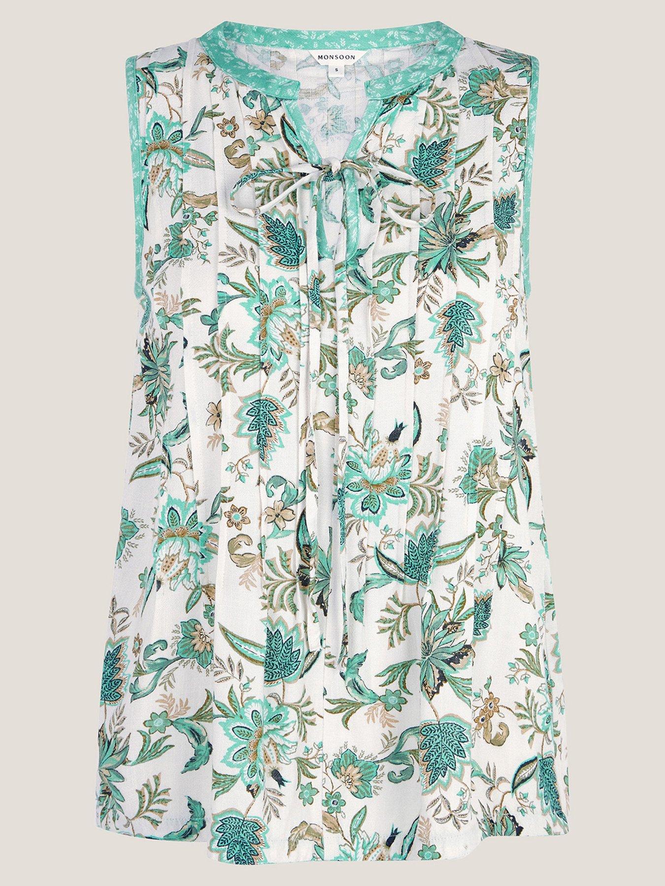 Monsoon Saoirse Print Top - Cream | Very