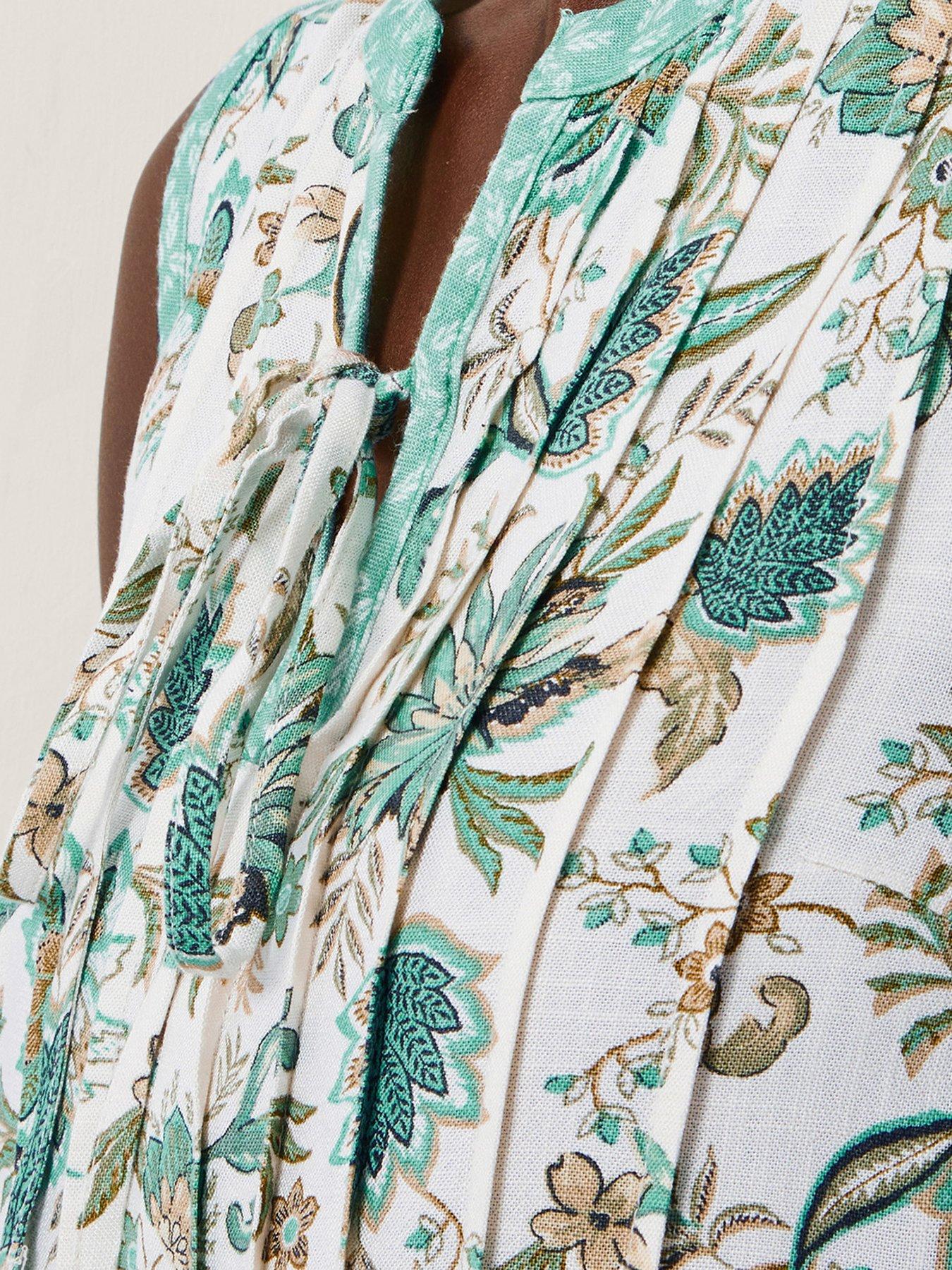 Monsoon Saoirse Print Top - Cream | Very