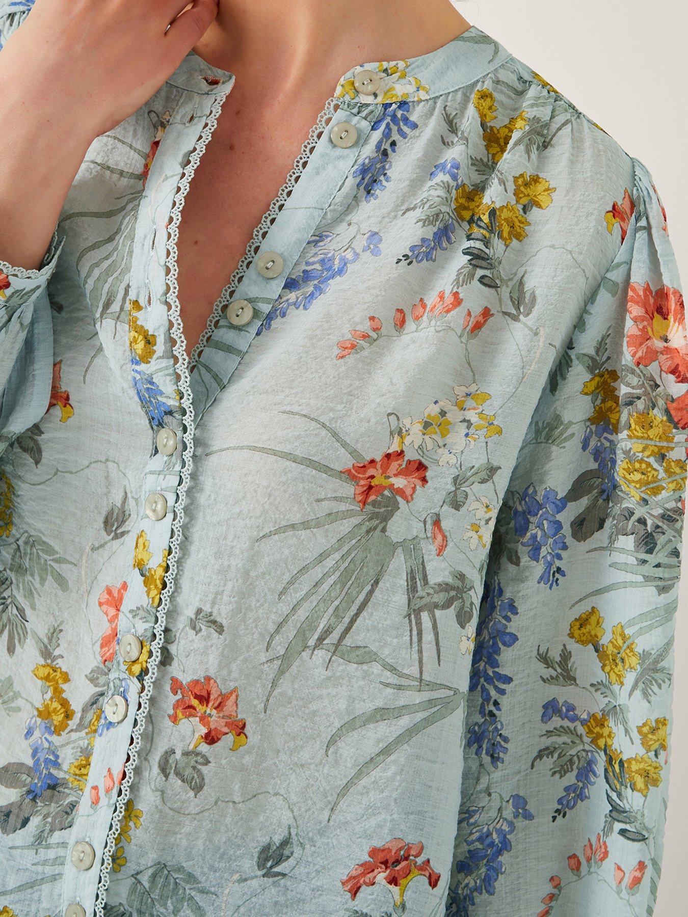 Monsoon Jesse Print Shirt - Pale - Blue | Very