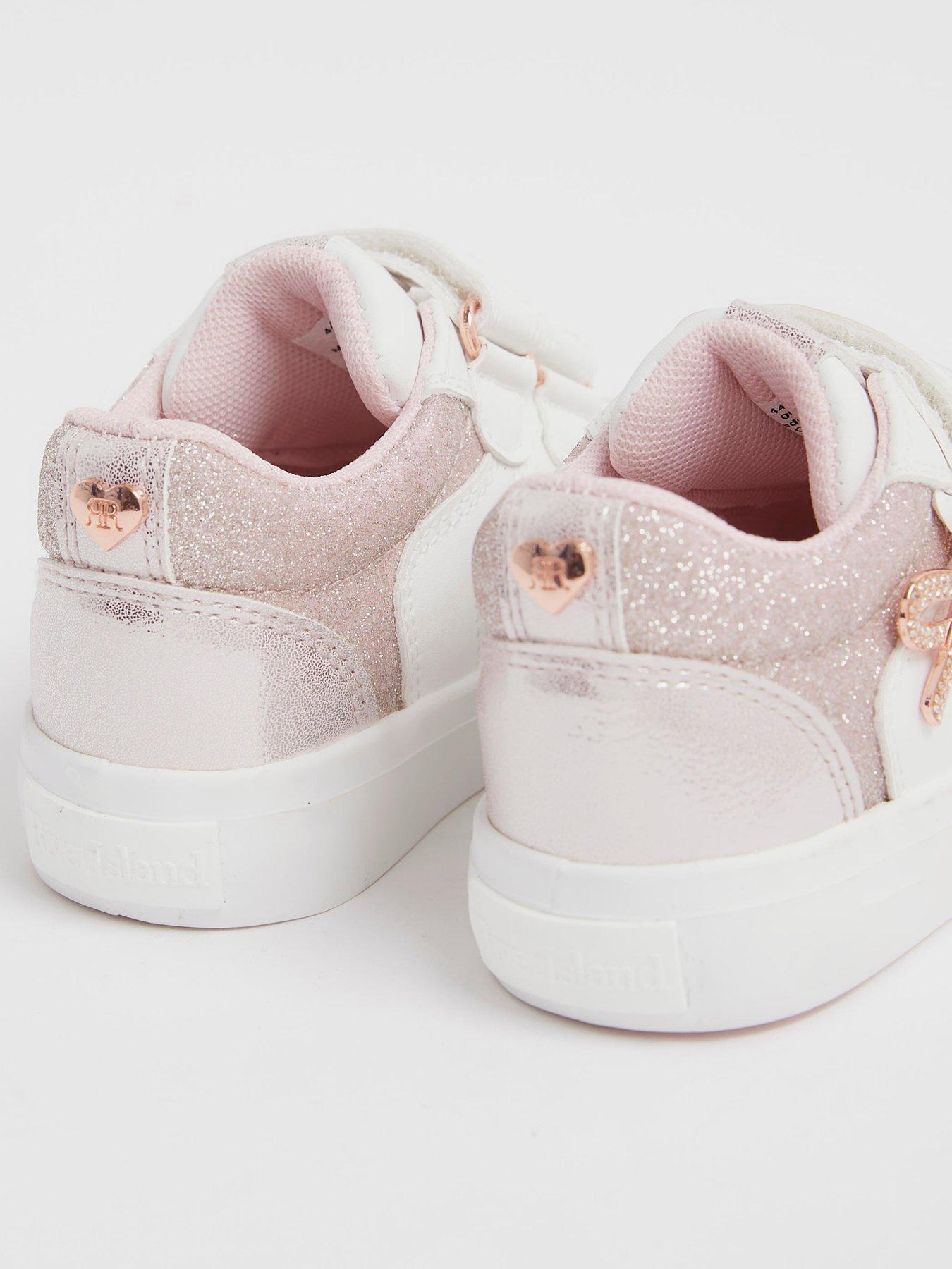 River Island Mini Mini Girls Bow Charm Plim Shoes - White | Very