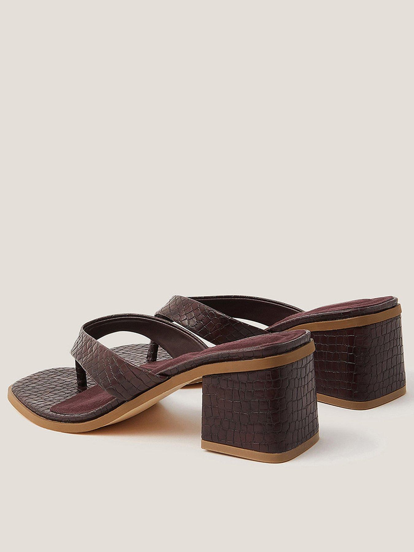 Monsoon Tilly Toe Post Mule - Burgundy | Very