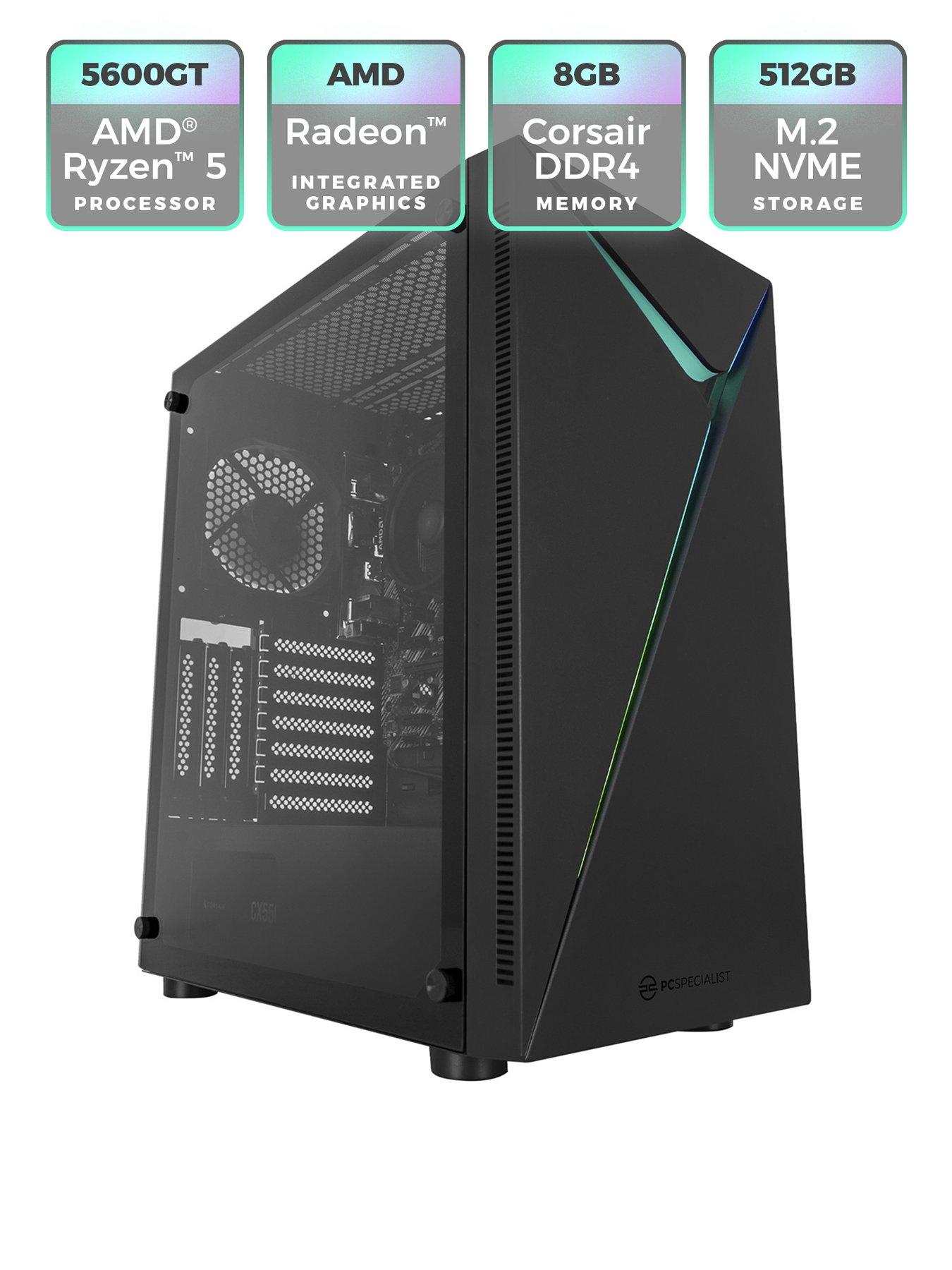 PCSpecialist Fusion 10 Gaming Desktop - AMD Ryzen 5 - 8GB - 512GB ...