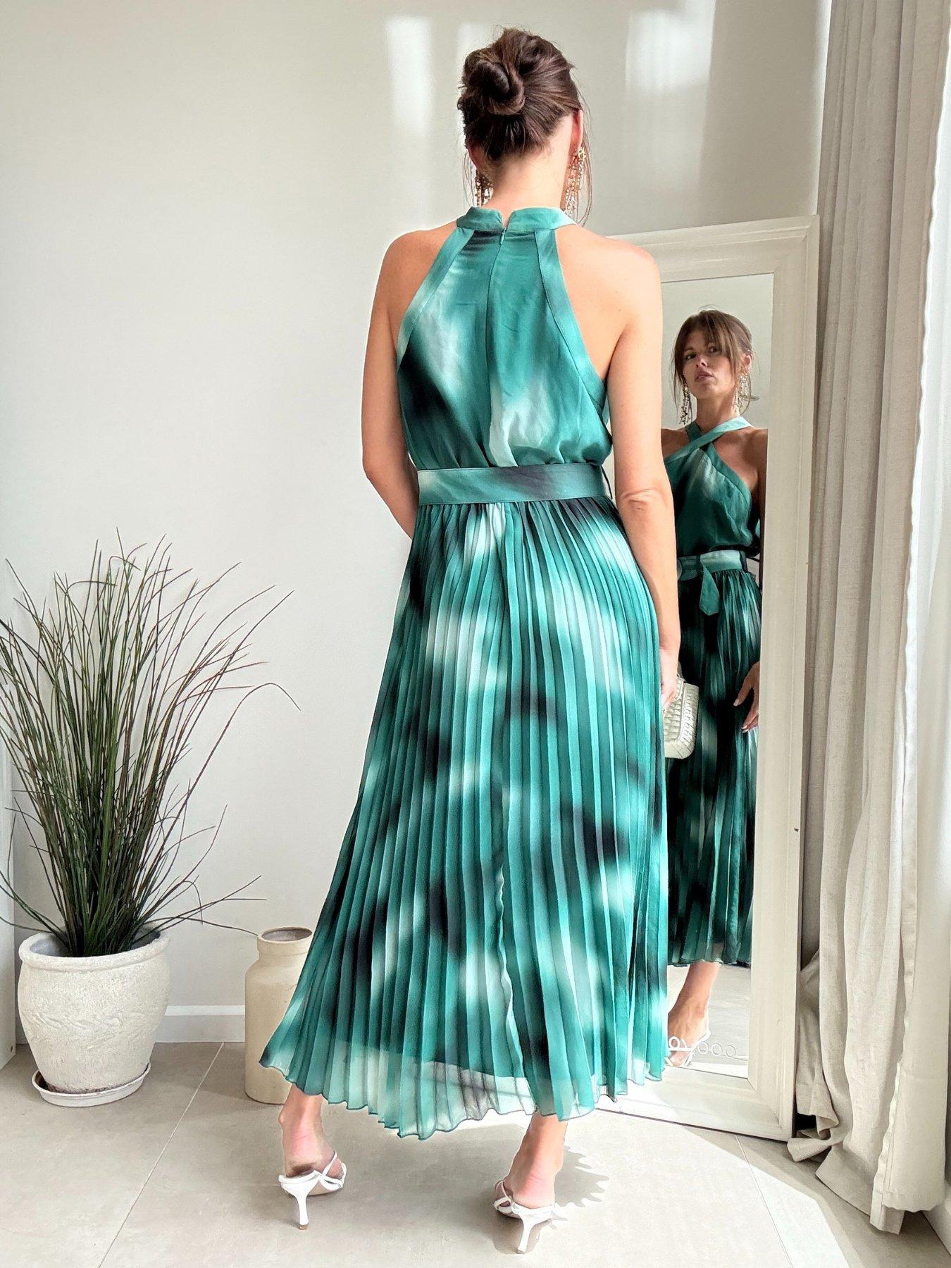 Style Cheat Paige Pleated Dress - Blue | Very