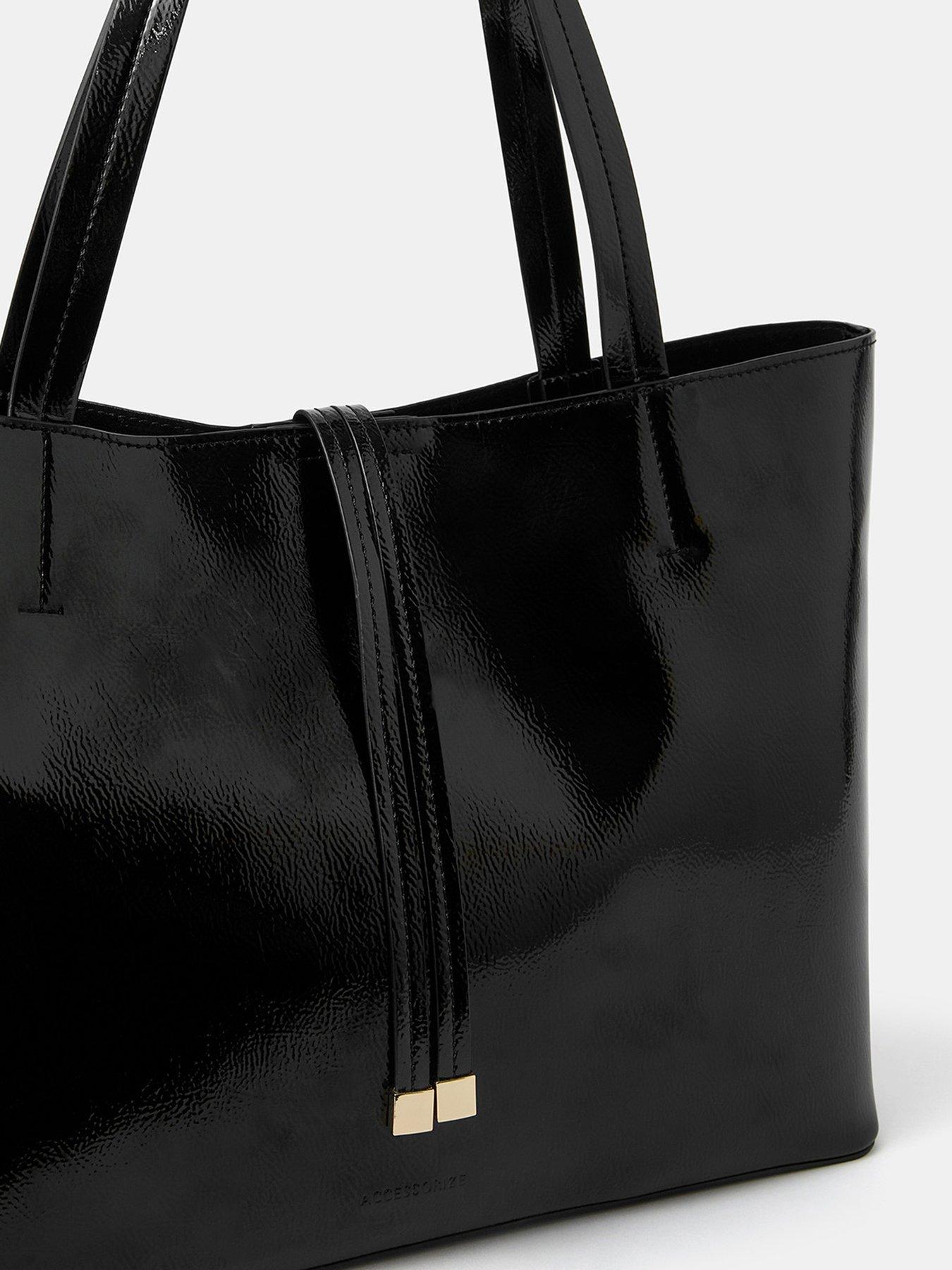 Accessorize Patent Tote Bag - Black | Very