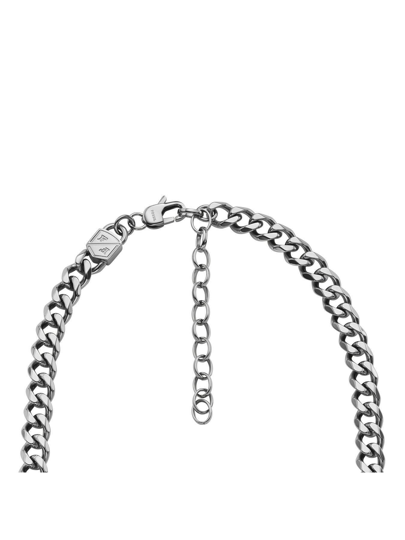 Fossil Men's Ellis Core Chains Stainless Steel Chain Necklace ...