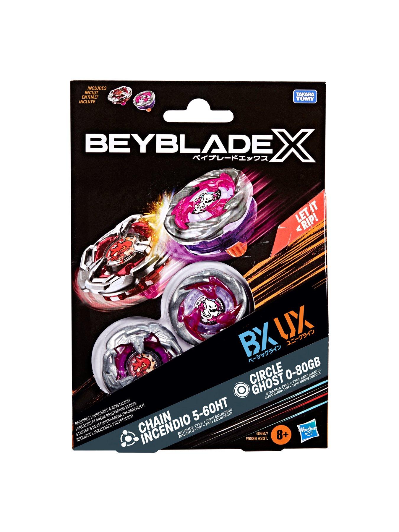 Beyblades Beyblade X Circle Ghost 0-80GB & Chain Incendio 5-60HT Dual ...