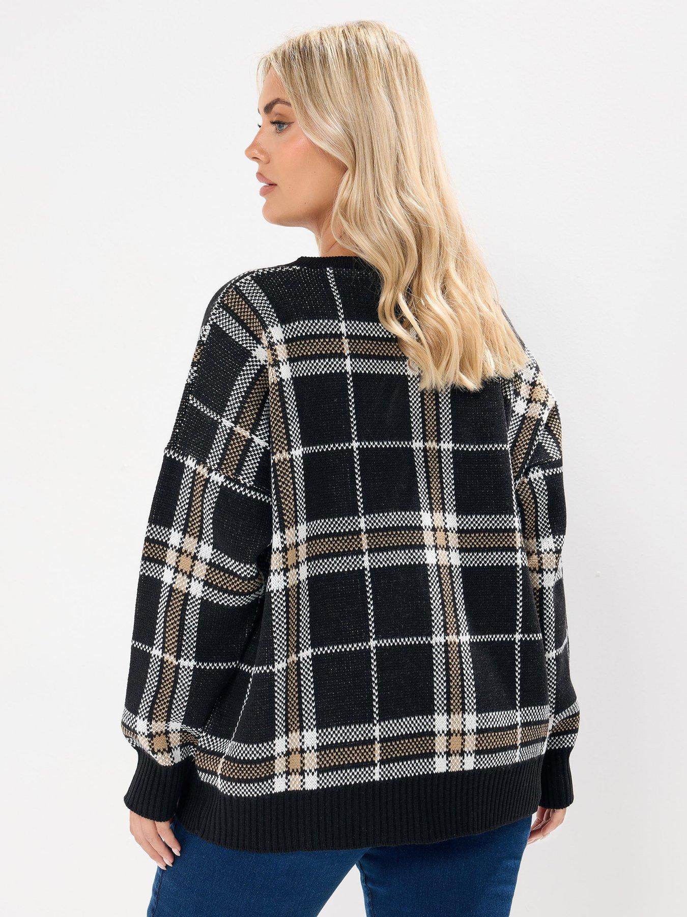 Yours Curve Check Jumper - Black | Very