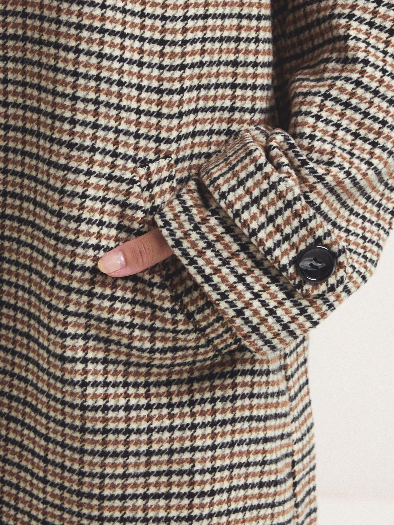 PixieGirl Petite Check Midi Coat - Brown | Very