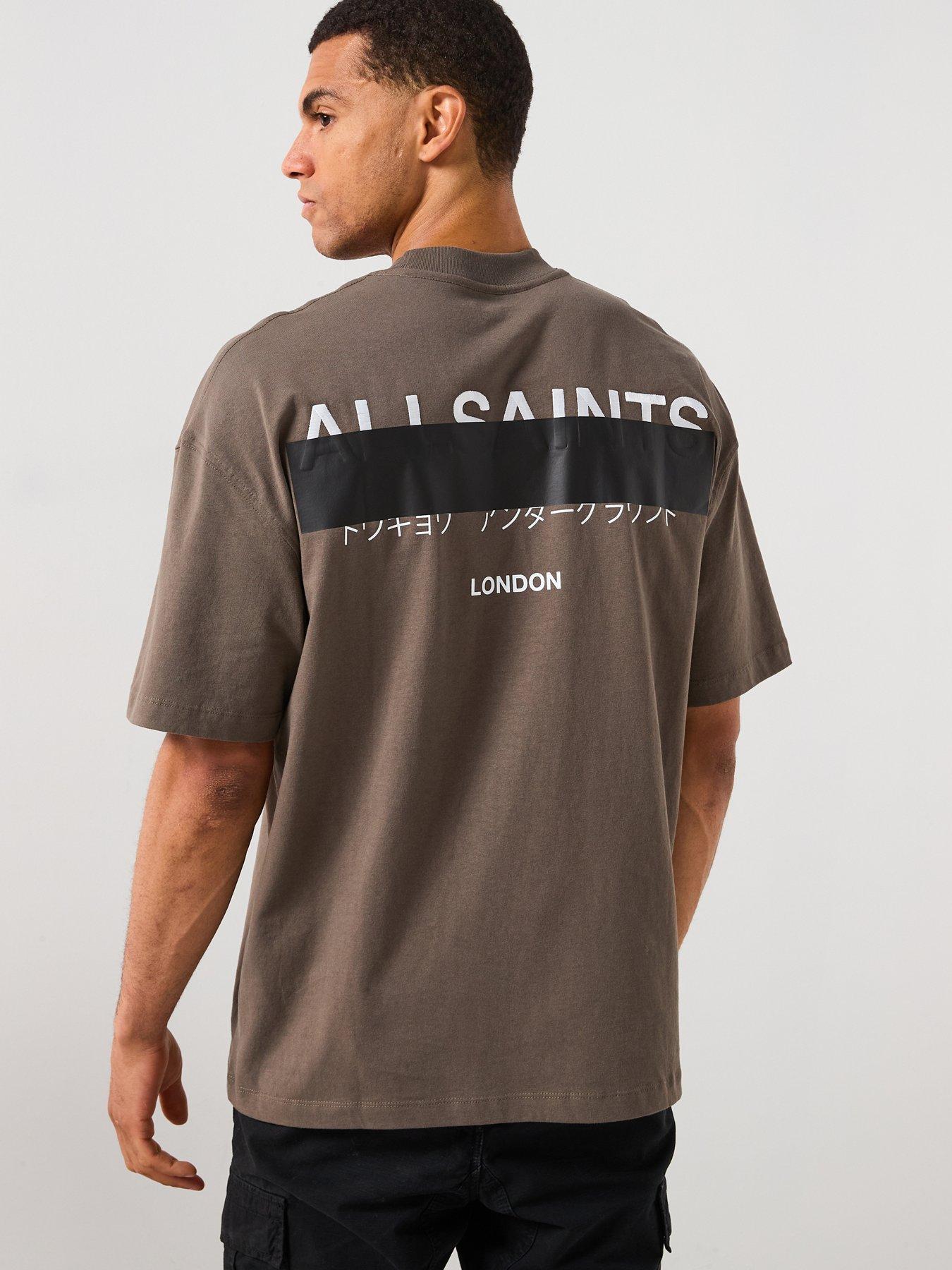 AllSaints All Saints Redact Short Sleeve Crew Neck T-Shirt - Dark Khaki ...