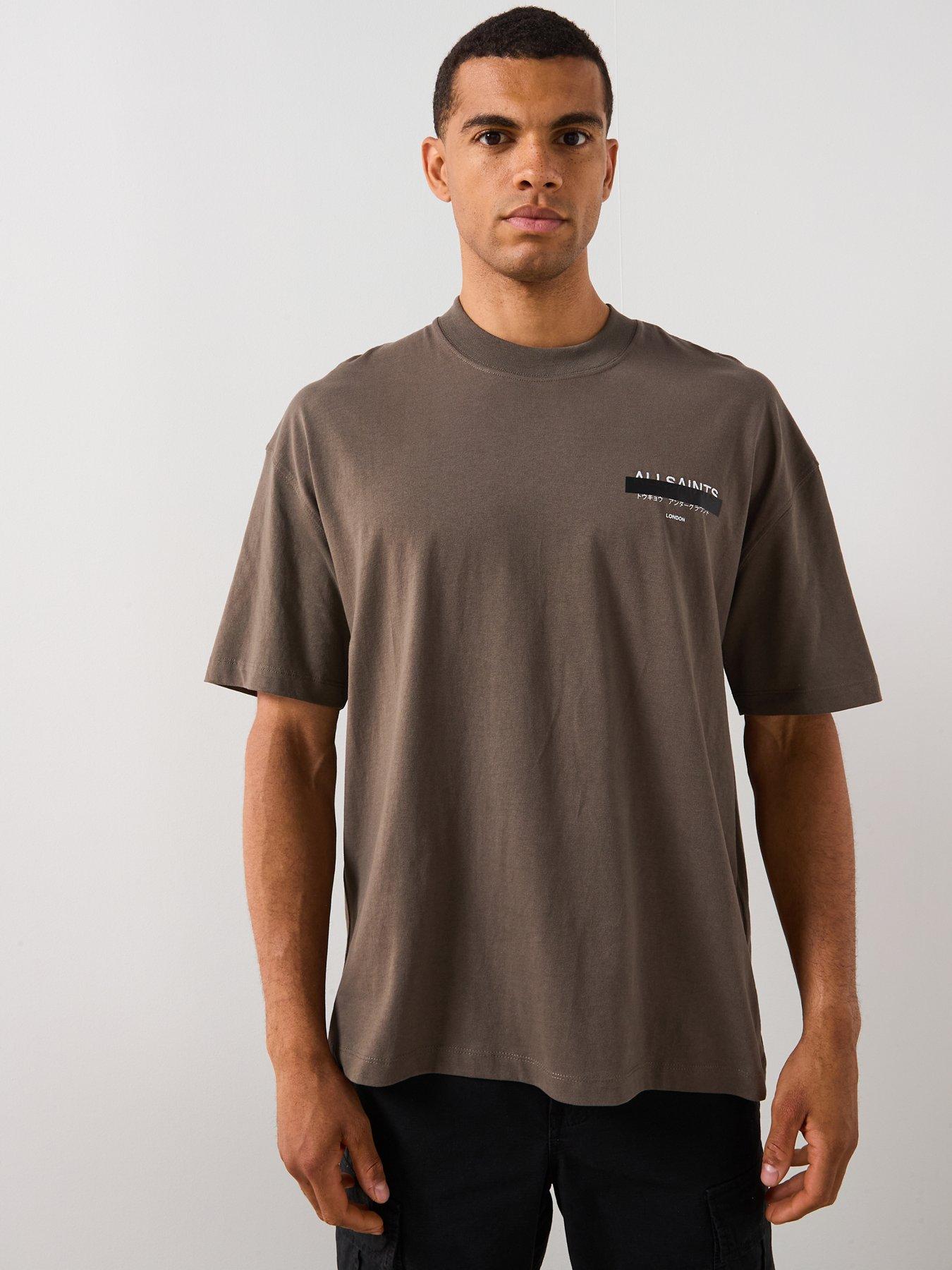AllSaints All Saints Redact Short Sleeve Crew Neck T-Shirt - Dark Khaki ...