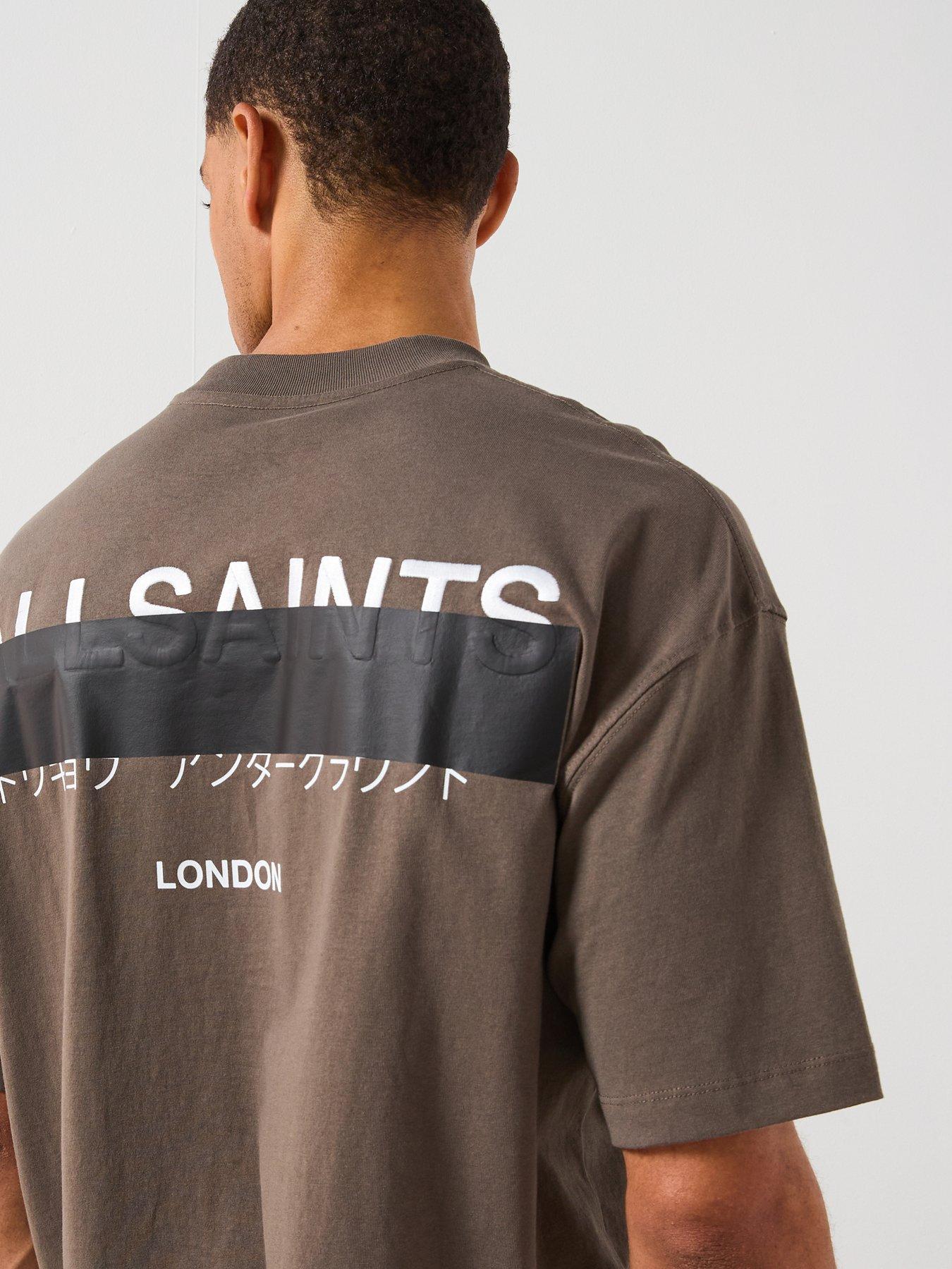 AllSaints All Saints Redact Short Sleeve Crew Neck T-Shirt - Dark Khaki ...