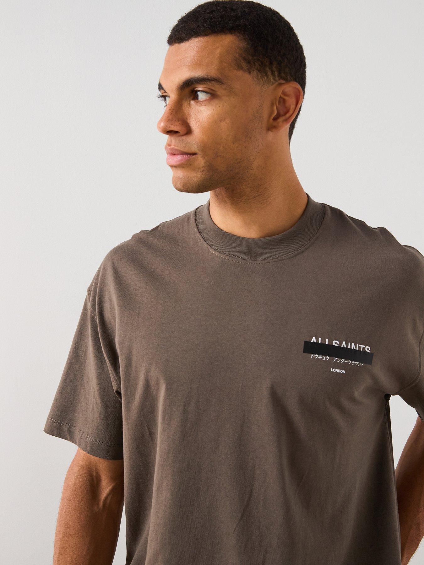 AllSaints All Saints Redact Short Sleeve Crew Neck T-Shirt - Dark Khaki ...