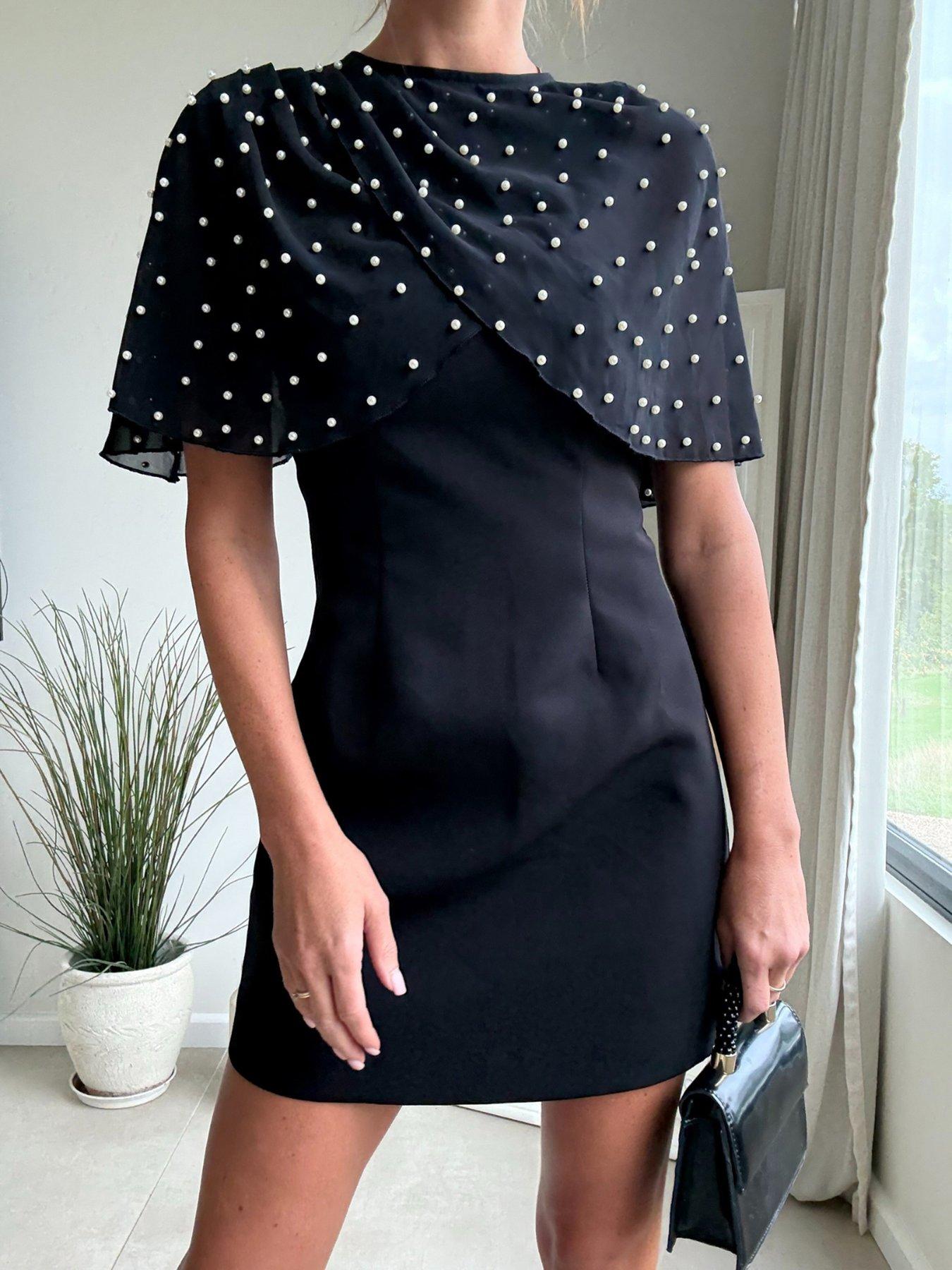 Style Cheat Drape Sleeve Dress - Black | Very