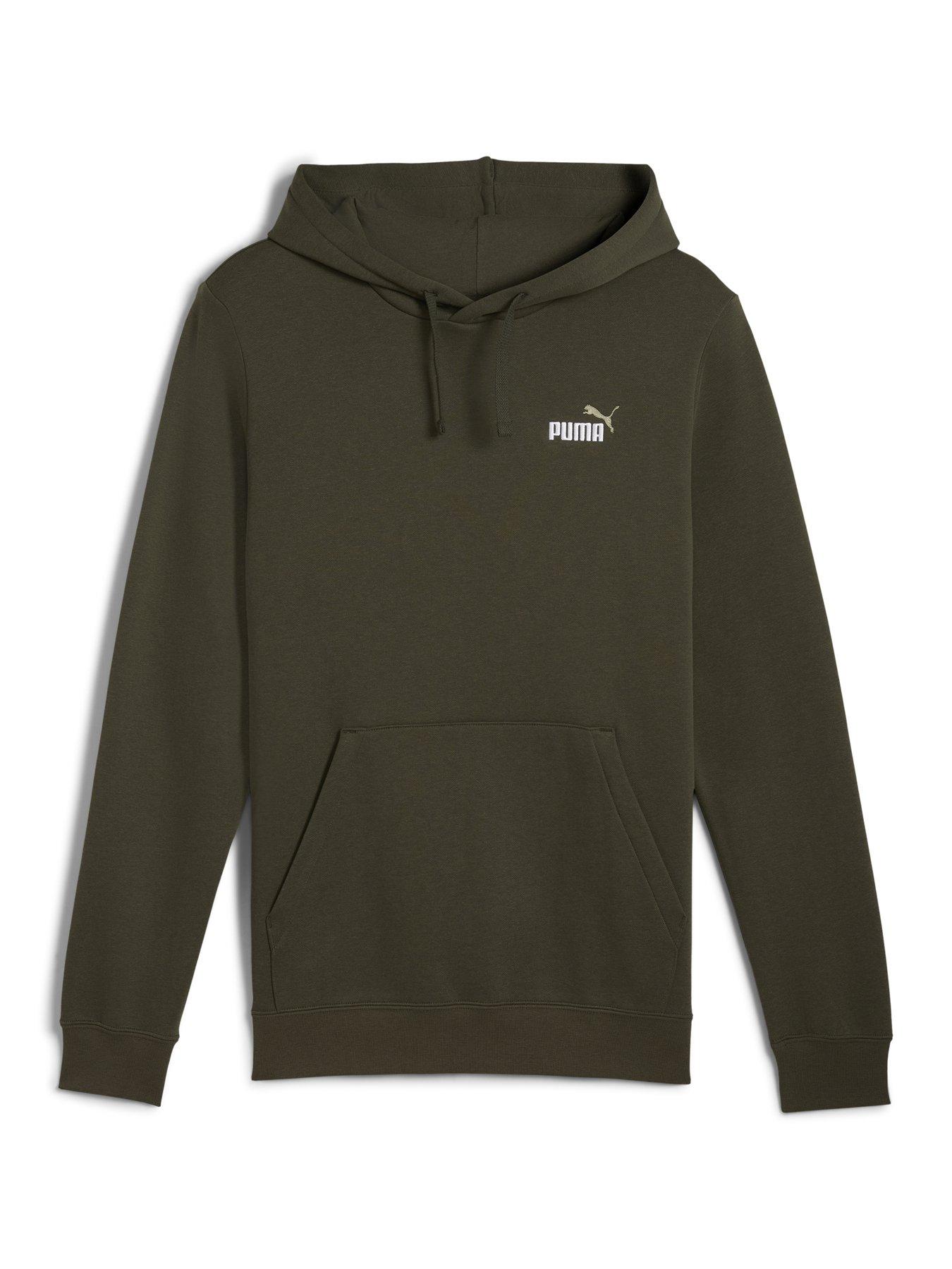 Puma Mens Essentials Small No 1 Logo Hoodie Fleece - Green | Very