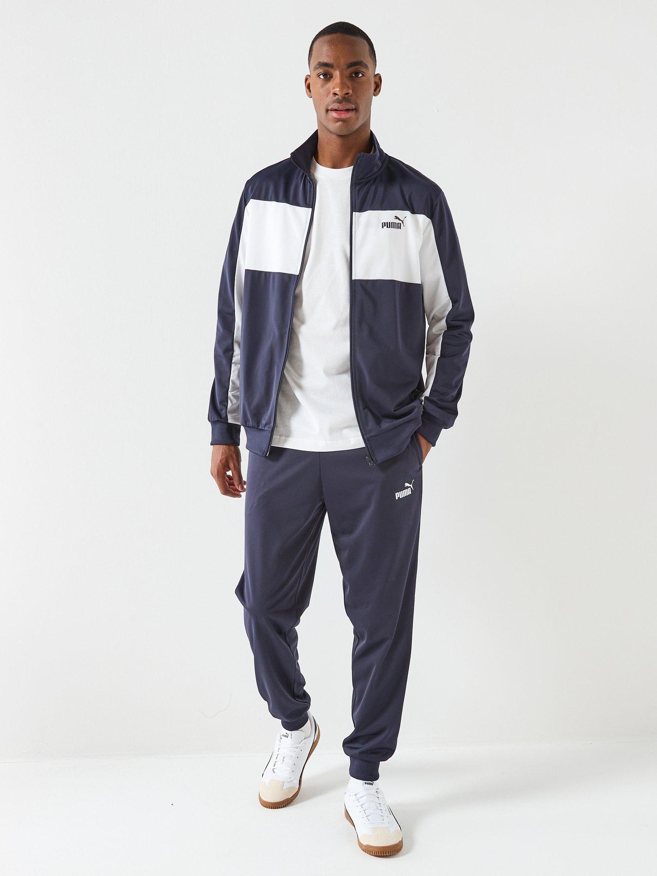 Puma Mens Poly Colorblock Suit - Navy Blue | Very