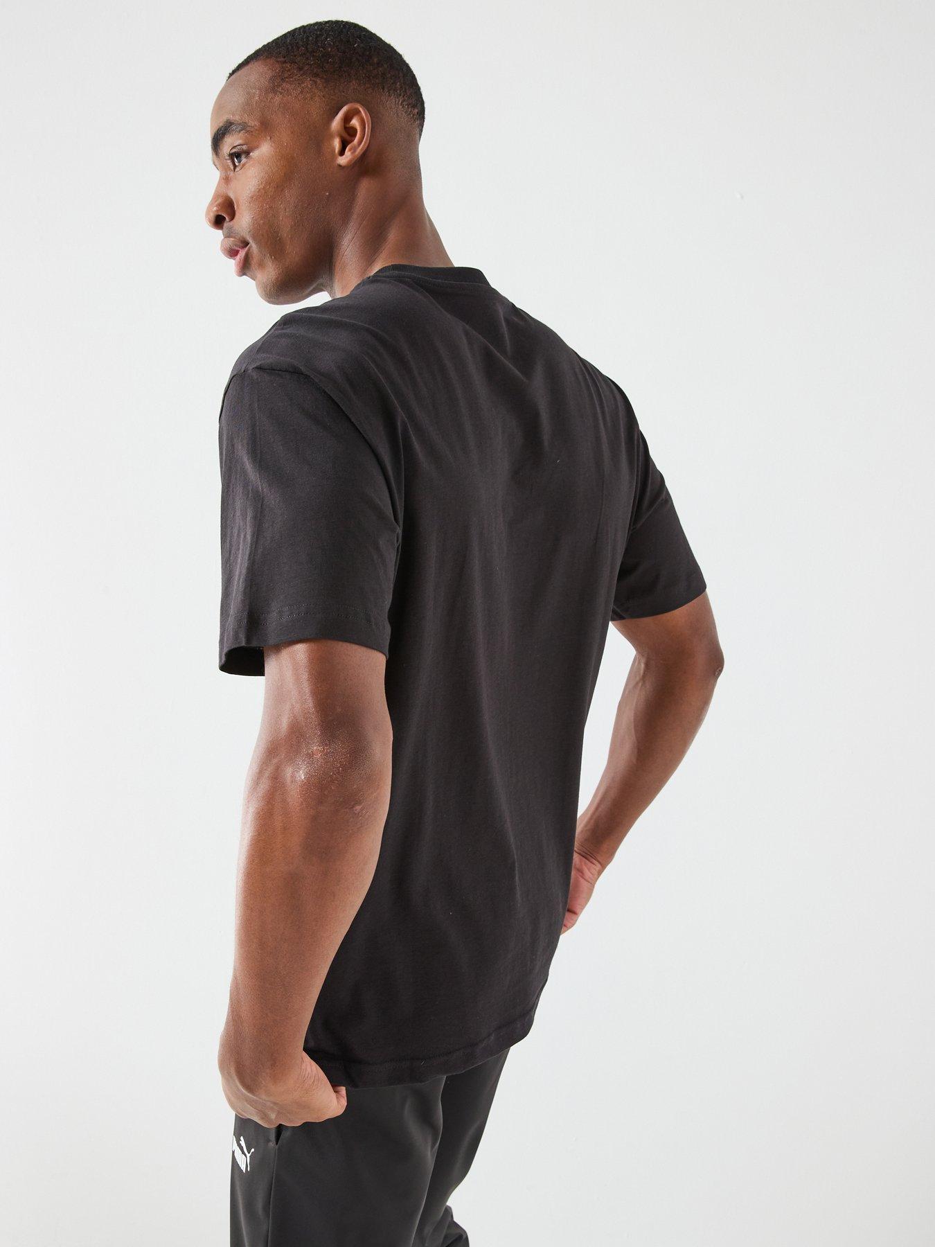 Puma Mens Essentials Relaxed Small No 1 Logo Tee - Black | Very