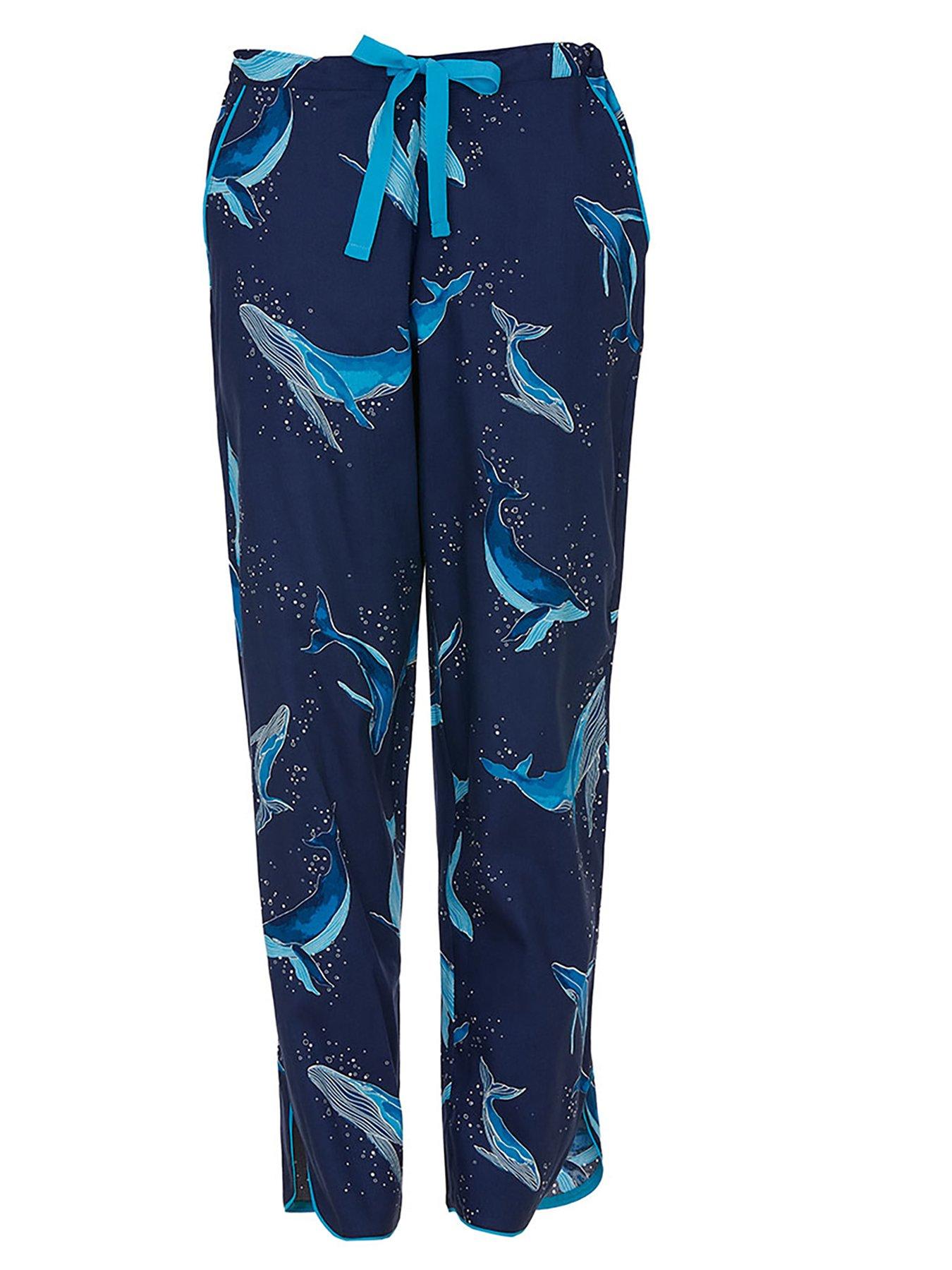 Cyberjammies Marina Navy Whale Print Pyjama Bottoms - Navy | Very