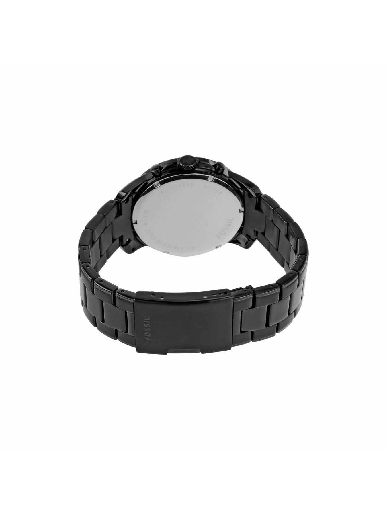 Fossil Grant Chronograph Stainless Steel Watch FS4832 - Black | Very