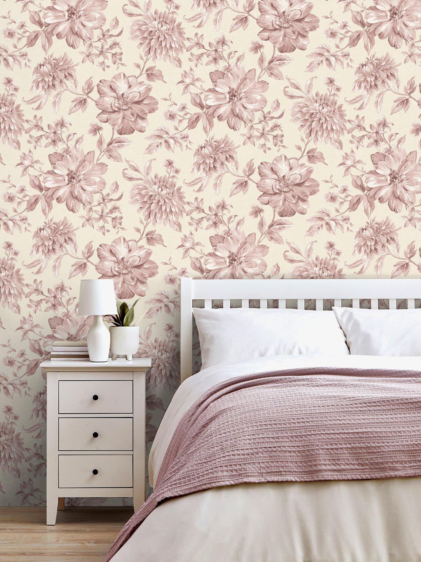 Fine Decor Isabella Floral Wallpaper - Pink | Very