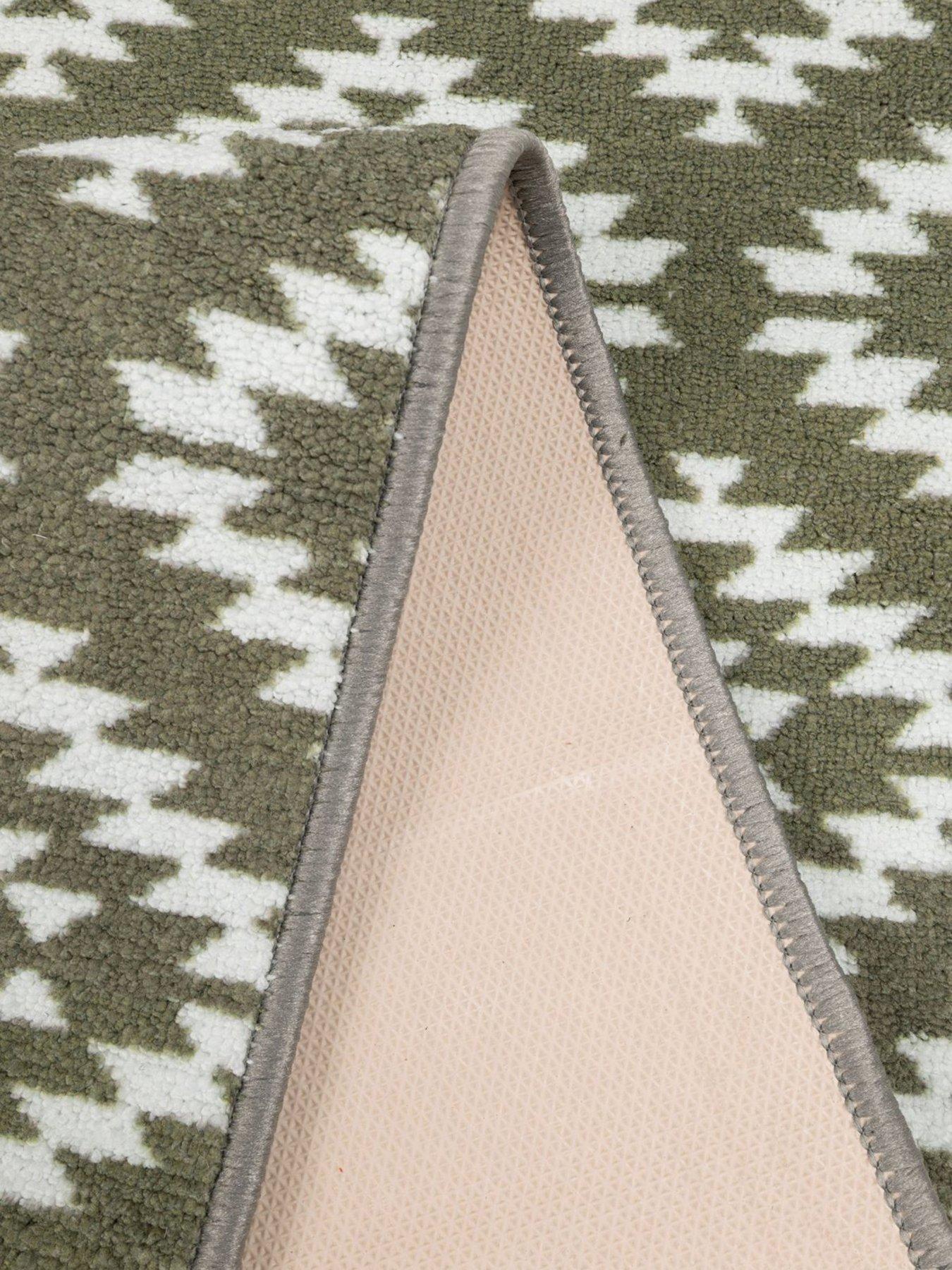 The Very Collection Aztec Sage Green Diamond Runner & Doormat Set | Very