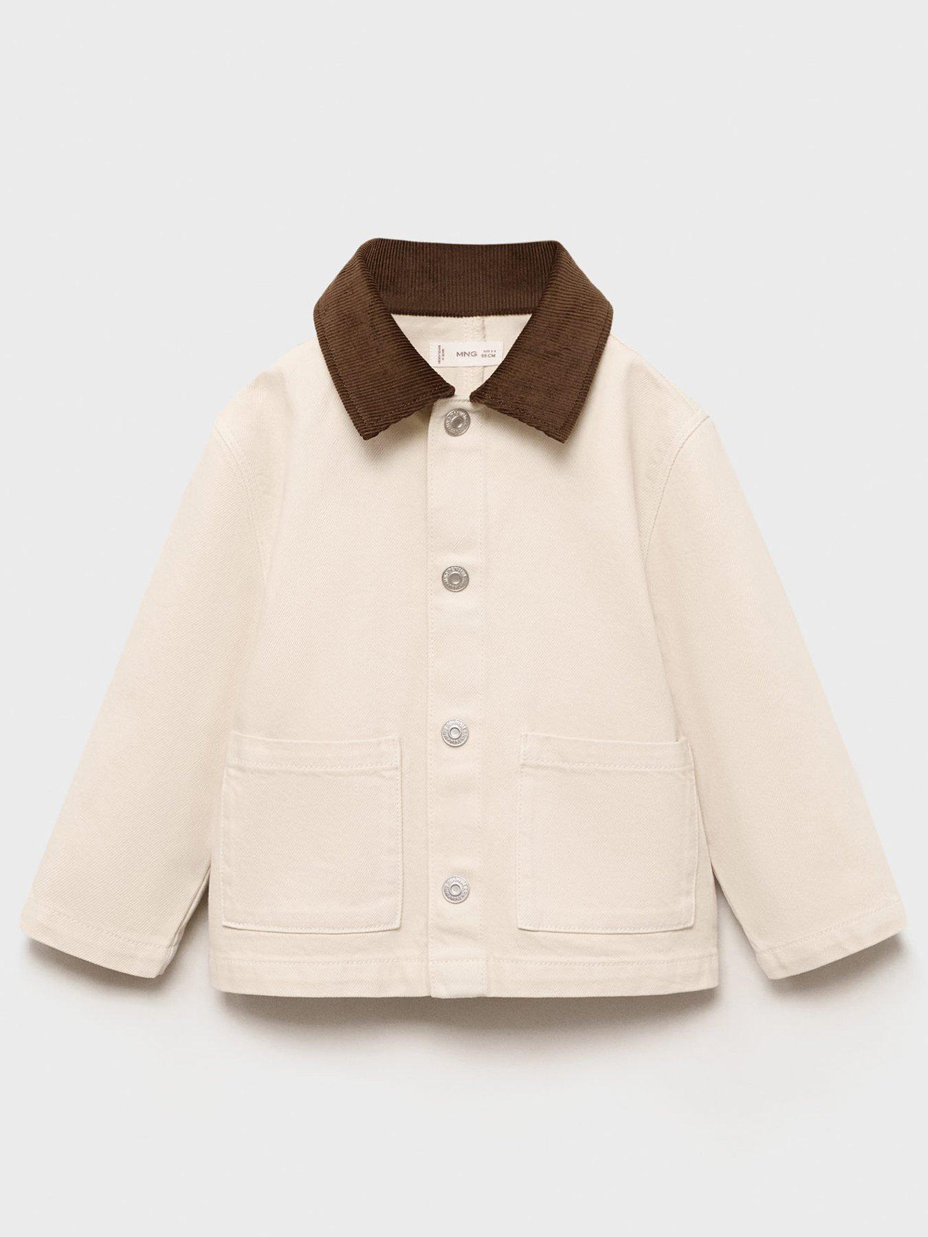 Mango Younger Boys Contrast Collar Jacket - Beige | Very