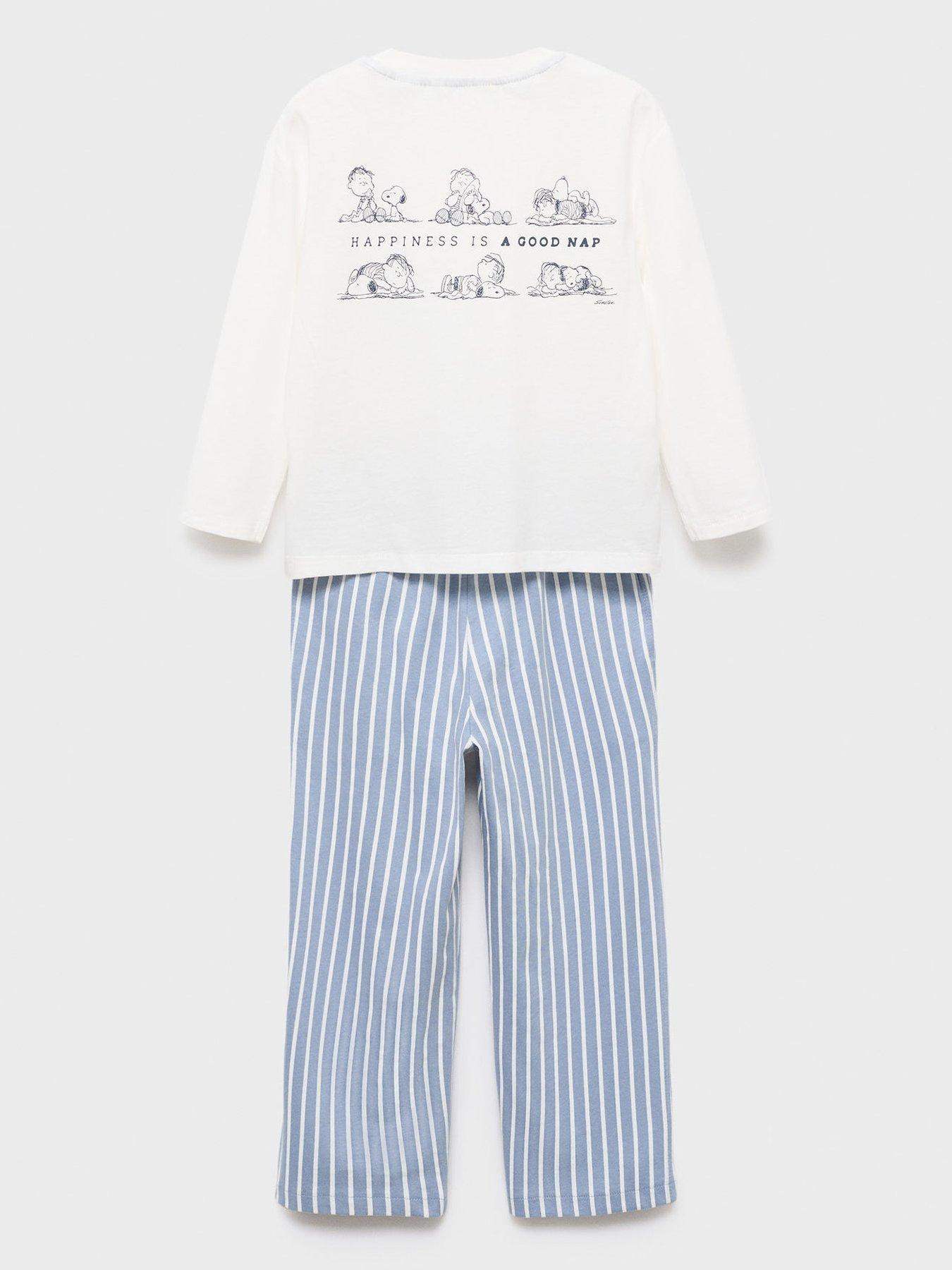 Mango Younger Boys Snoopy Long Sleeve Pyjamas - Blue | Very