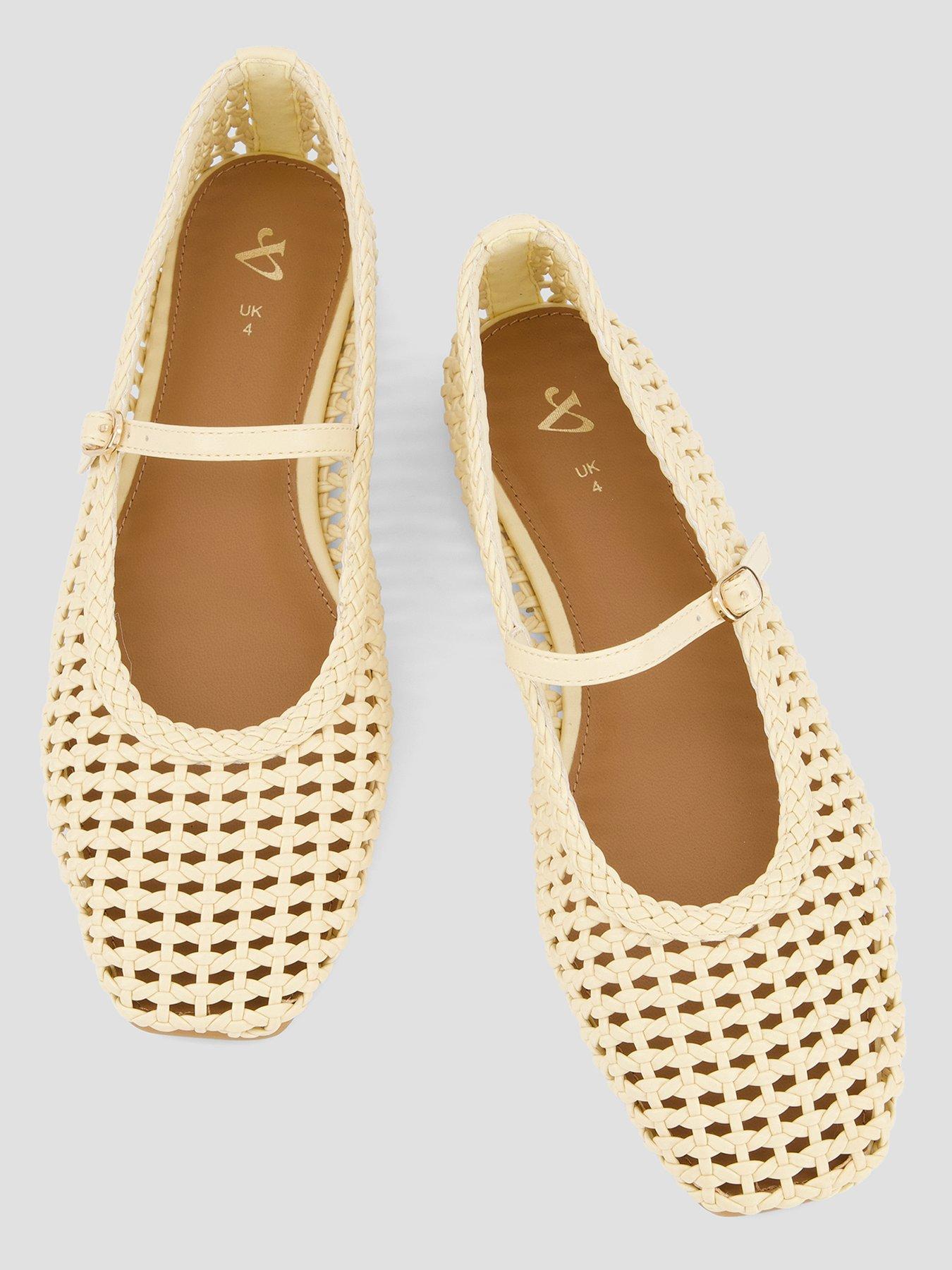 The Very Collection Square Toe Weave Ballet Flat - Butter Lemon | Very
