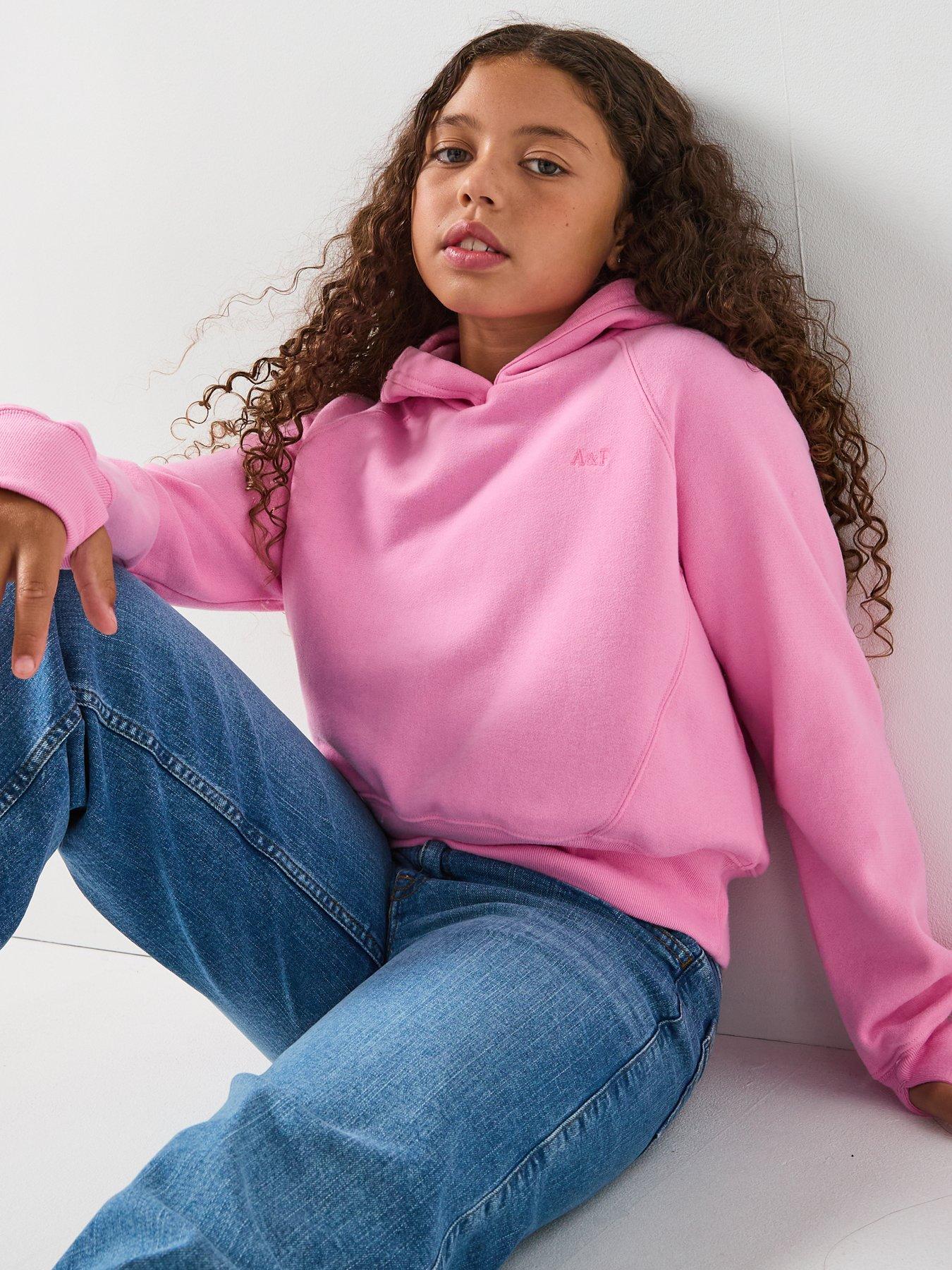 Abercrombie & Fitch Girls Essential Pullover Hoodie - Pink | Very