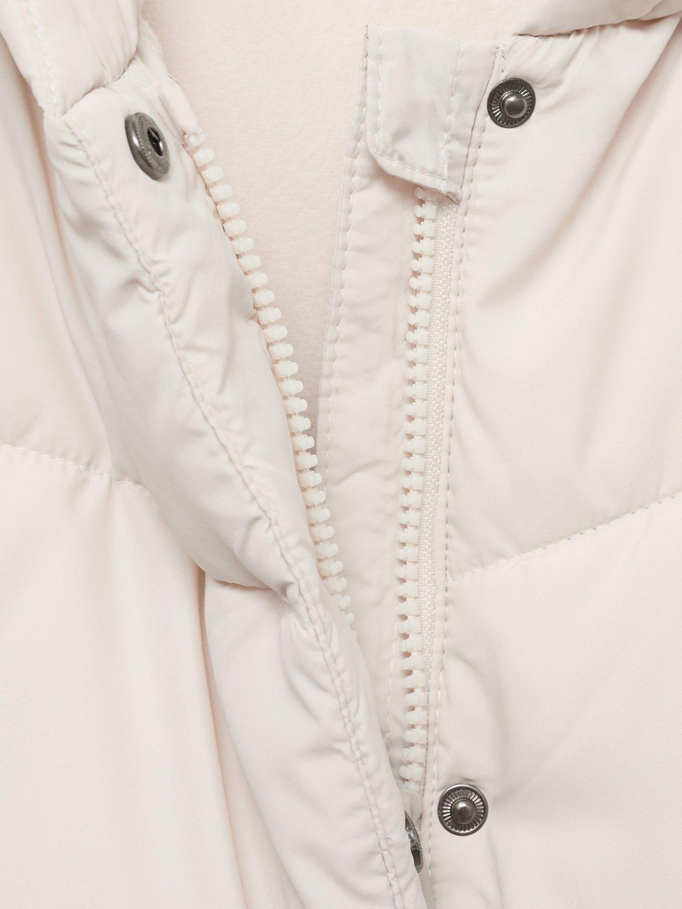 Mango Girls Padded Longline Coat - Cream | Very