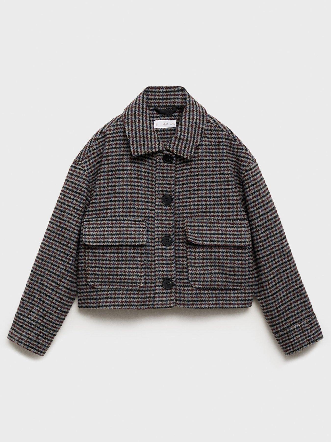 Mango Girls Dogtooth Jacket - Red | Very