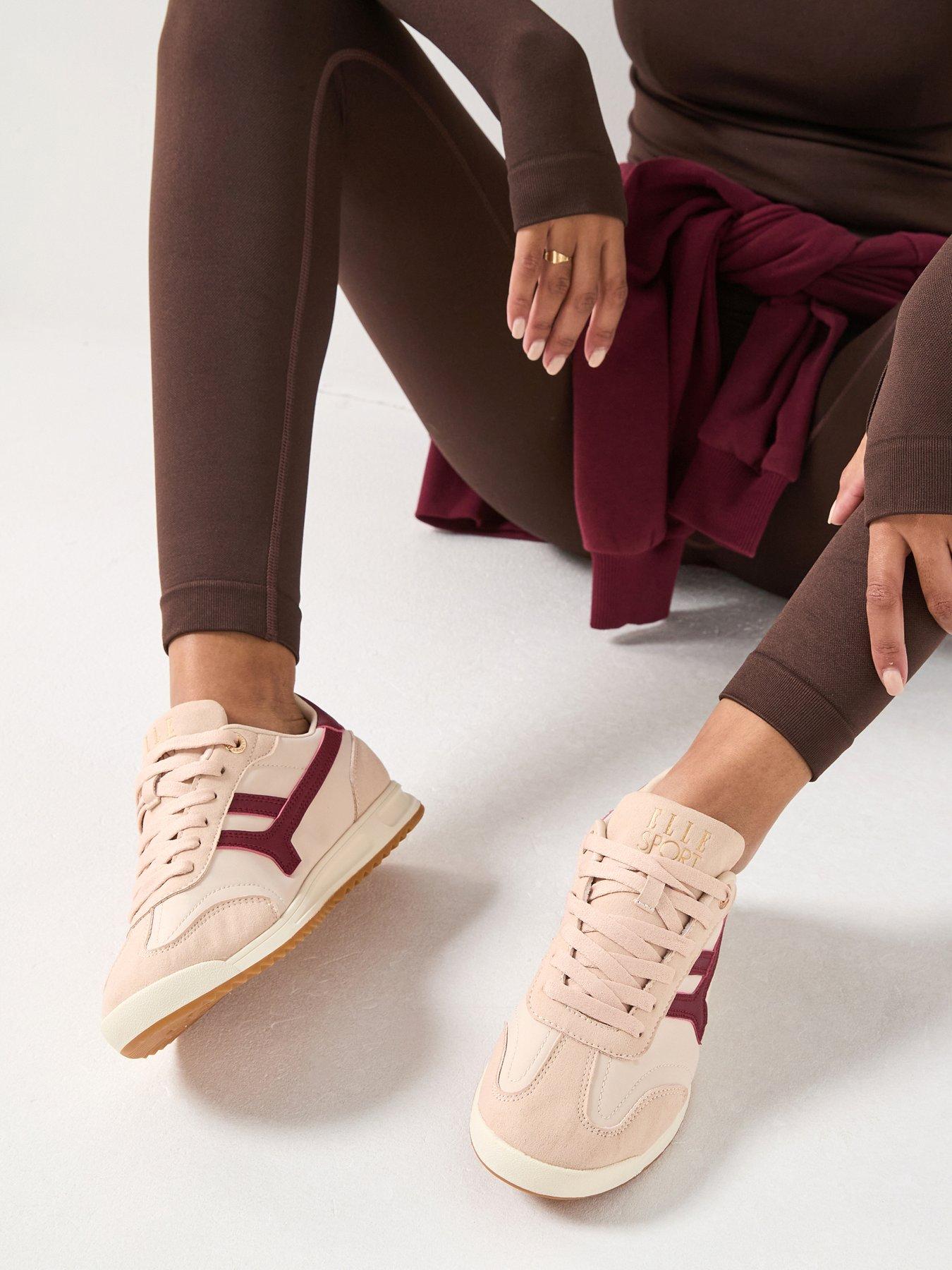Elle Sport Elle Sports Contrast Stripe Lace Up Trainer - Pink | Very