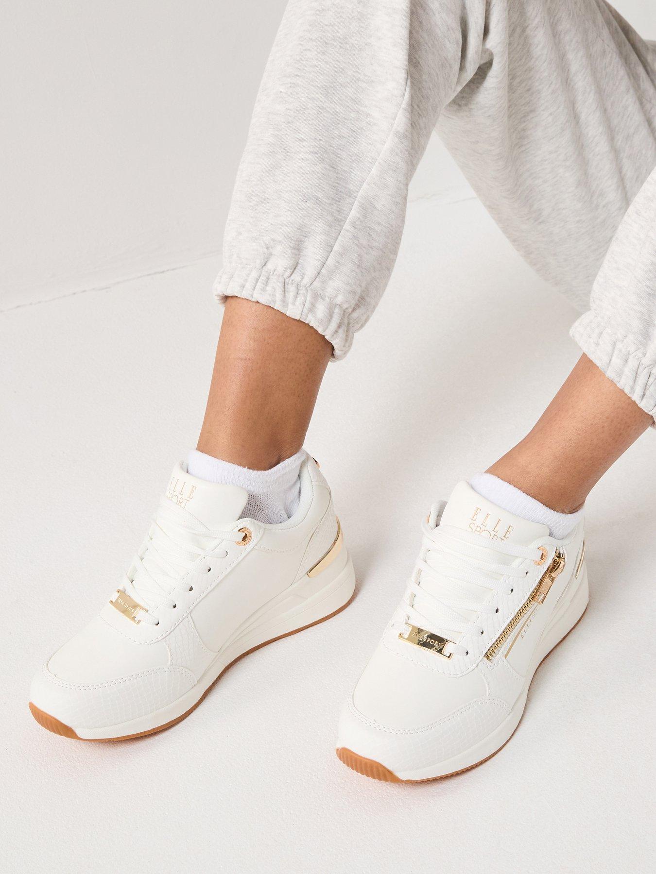 Elle Sport Elle Sports Lace Up Wedge Trainer - White | Very
