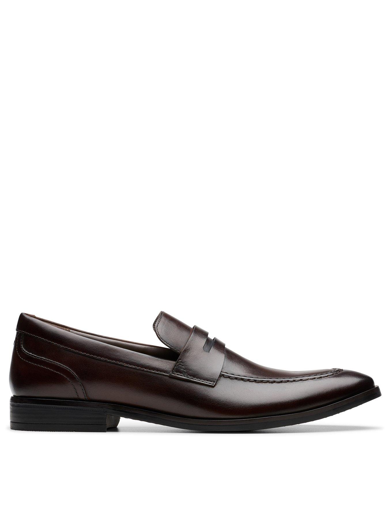 Clarks Brandon Step Leather Loafers - Dark Brown | Very