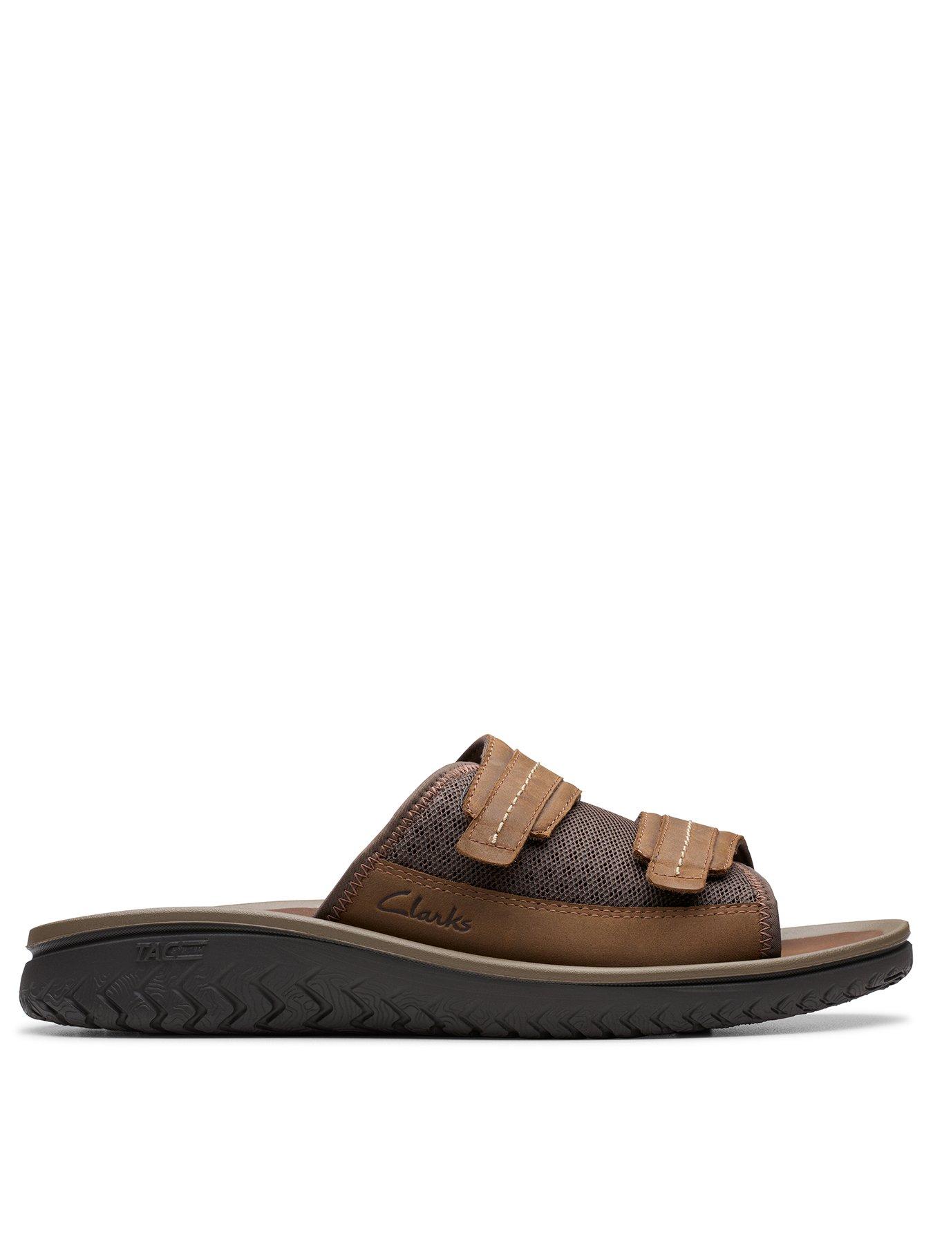 Clarks Wesley Easy Slip In Sandals - Brown | Very