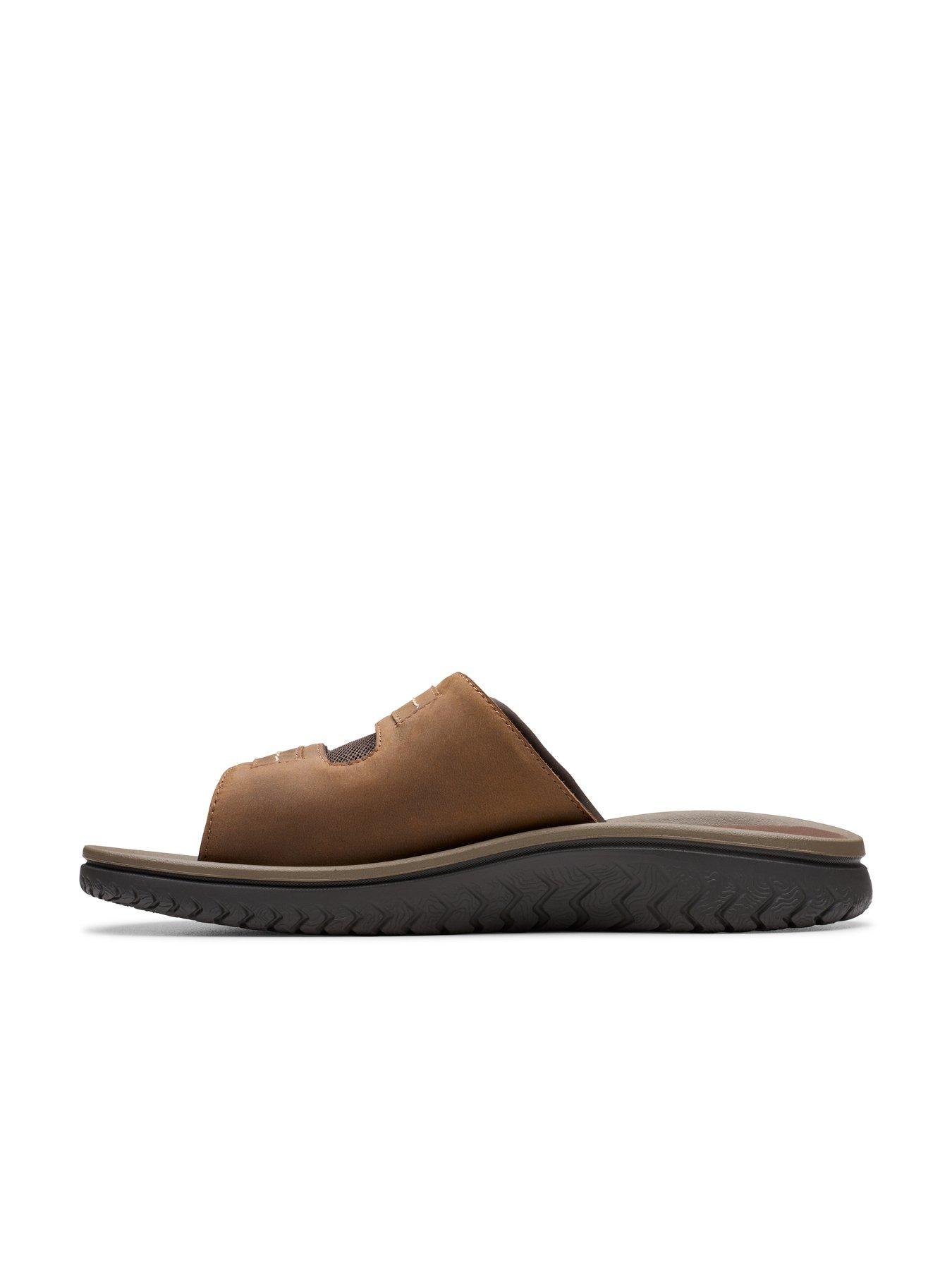 Clarks Wesley Easy Slip In Sandals - Brown | Very