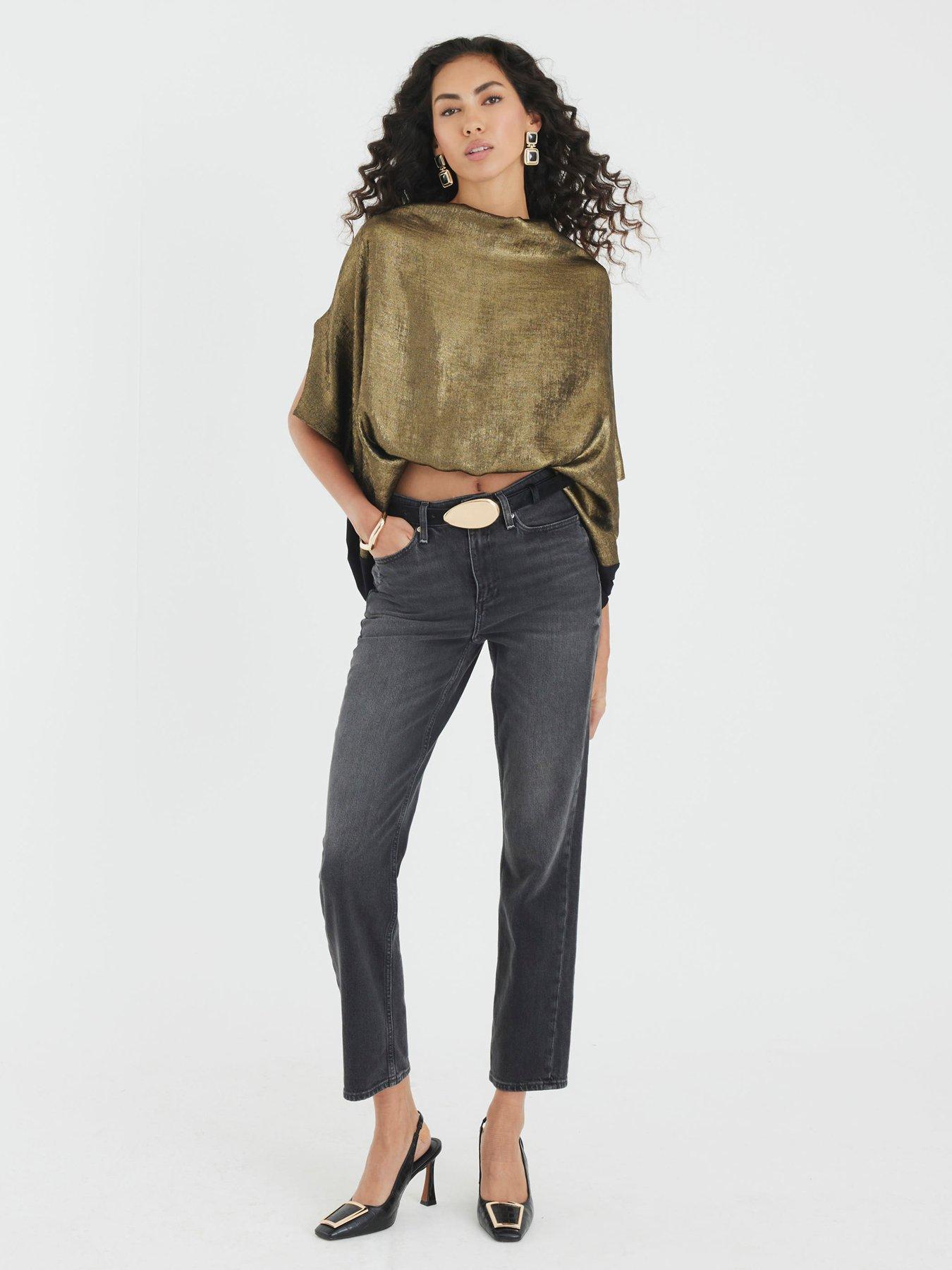 River Island Metallic Jersey Back Top - Gold | Very