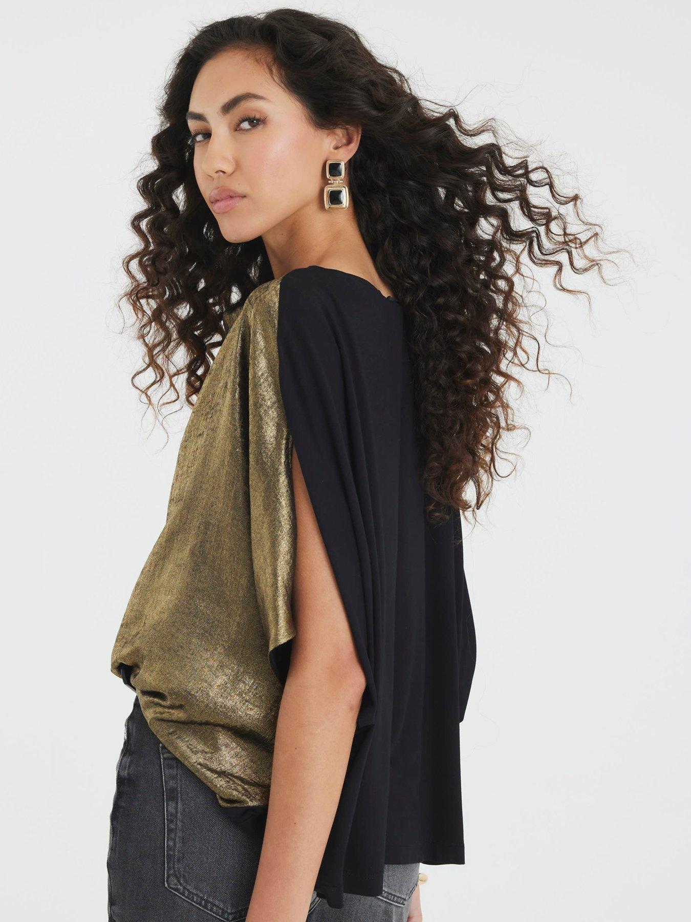 River Island Metallic Jersey Back Top - Gold | Very